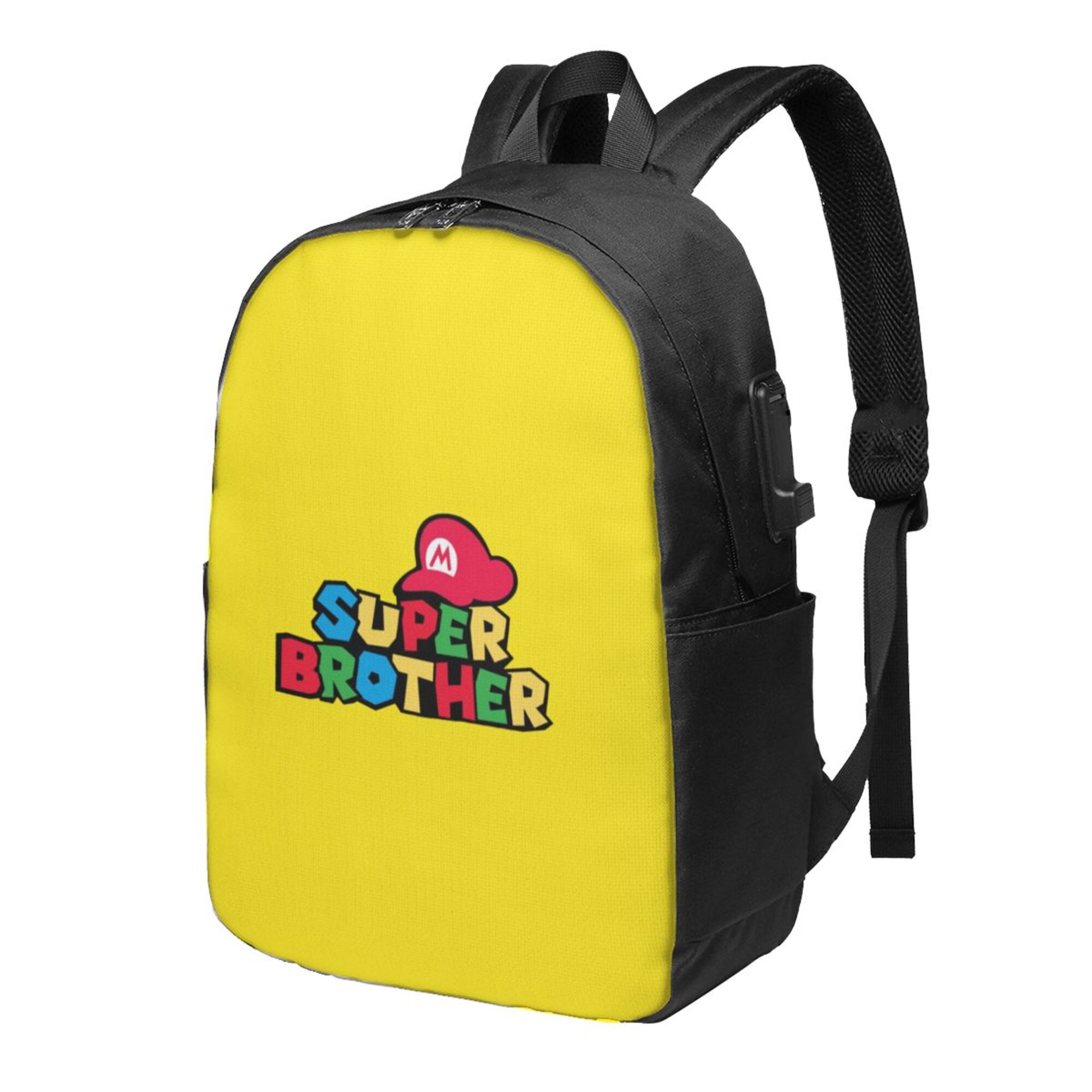 Yellow Super Brother Mari-o Travel Laptop Backpack for Adult 17In ...