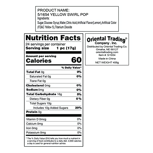 Yellow Swirl Lollipops Sucker (24 Individually Wrapped Pops) Yellow and ...