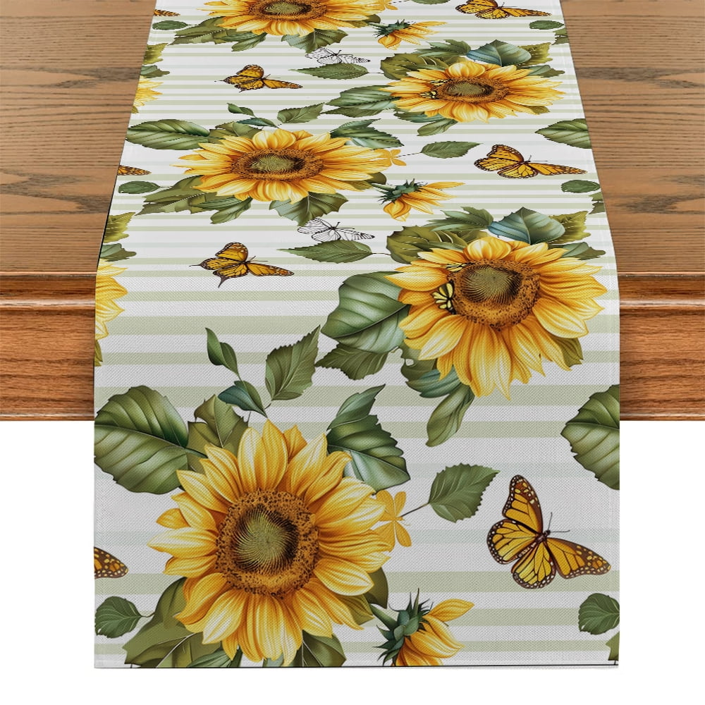 Yellow Table Runners for Dining Table Accessories Sunflower ration ...