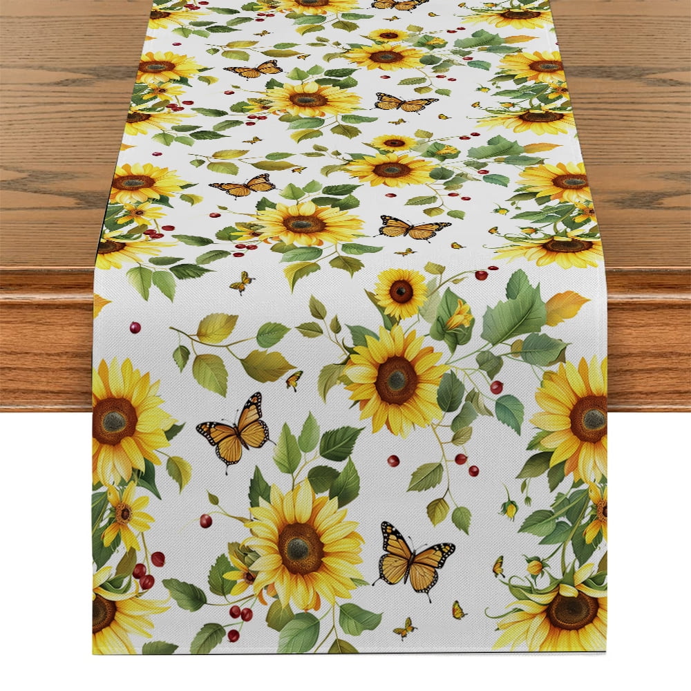 Yellow Table Runners for Dining Table Accessories Sunflower ration ...