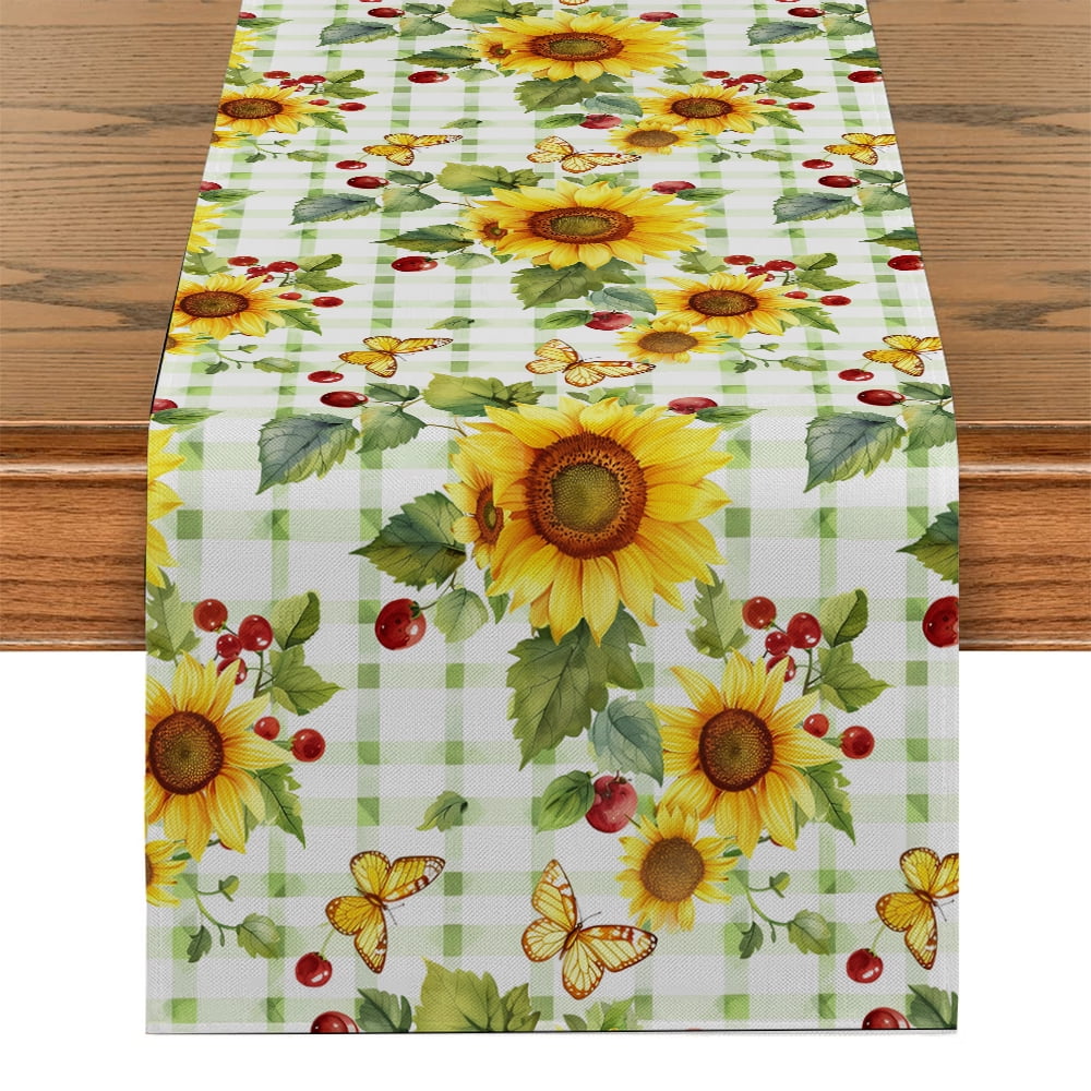 Yellow Table Runners for Dining Table Accessories Sunflower ration ...