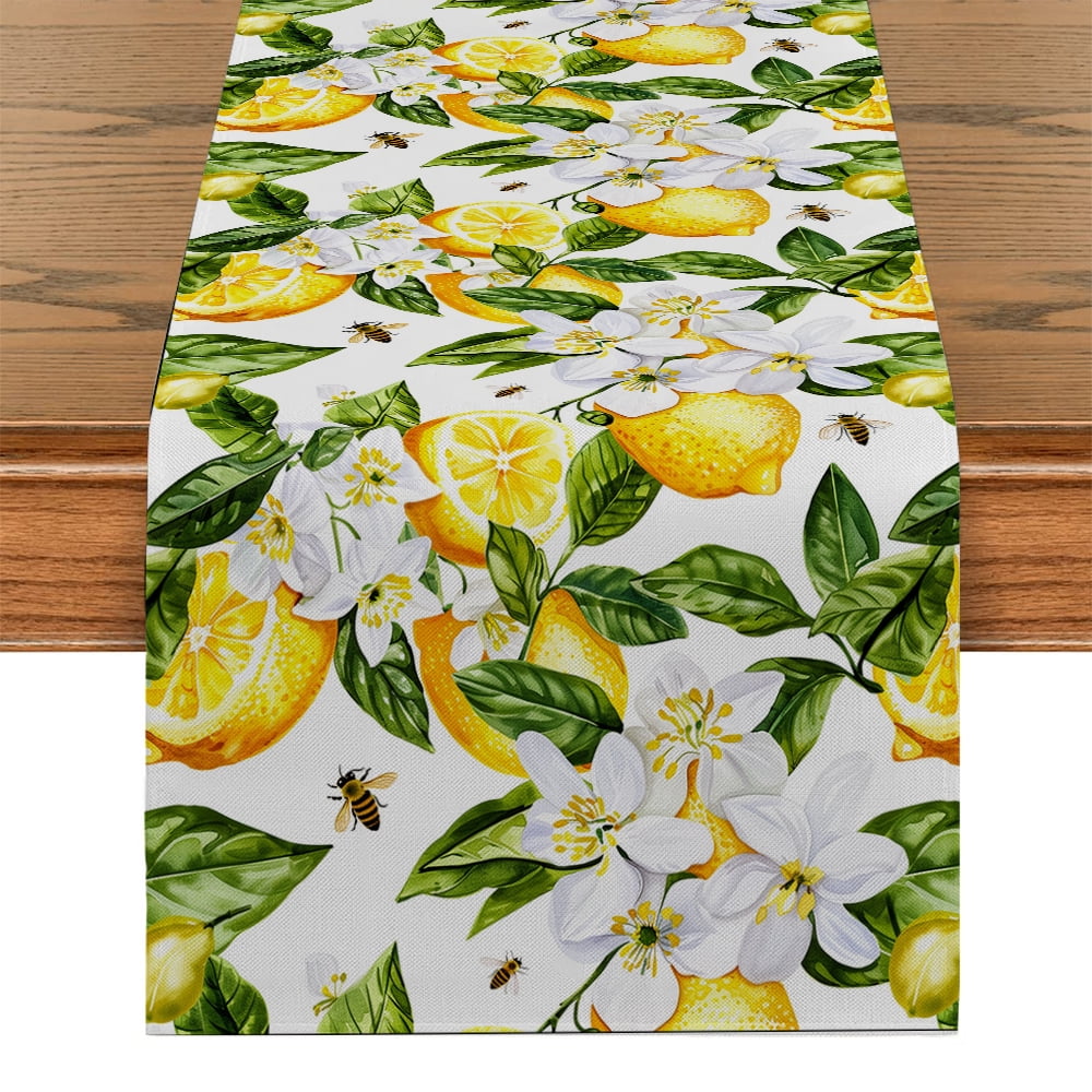 Yellow Table Runners for Dining Table ration & Accessories Lemon Runner ...