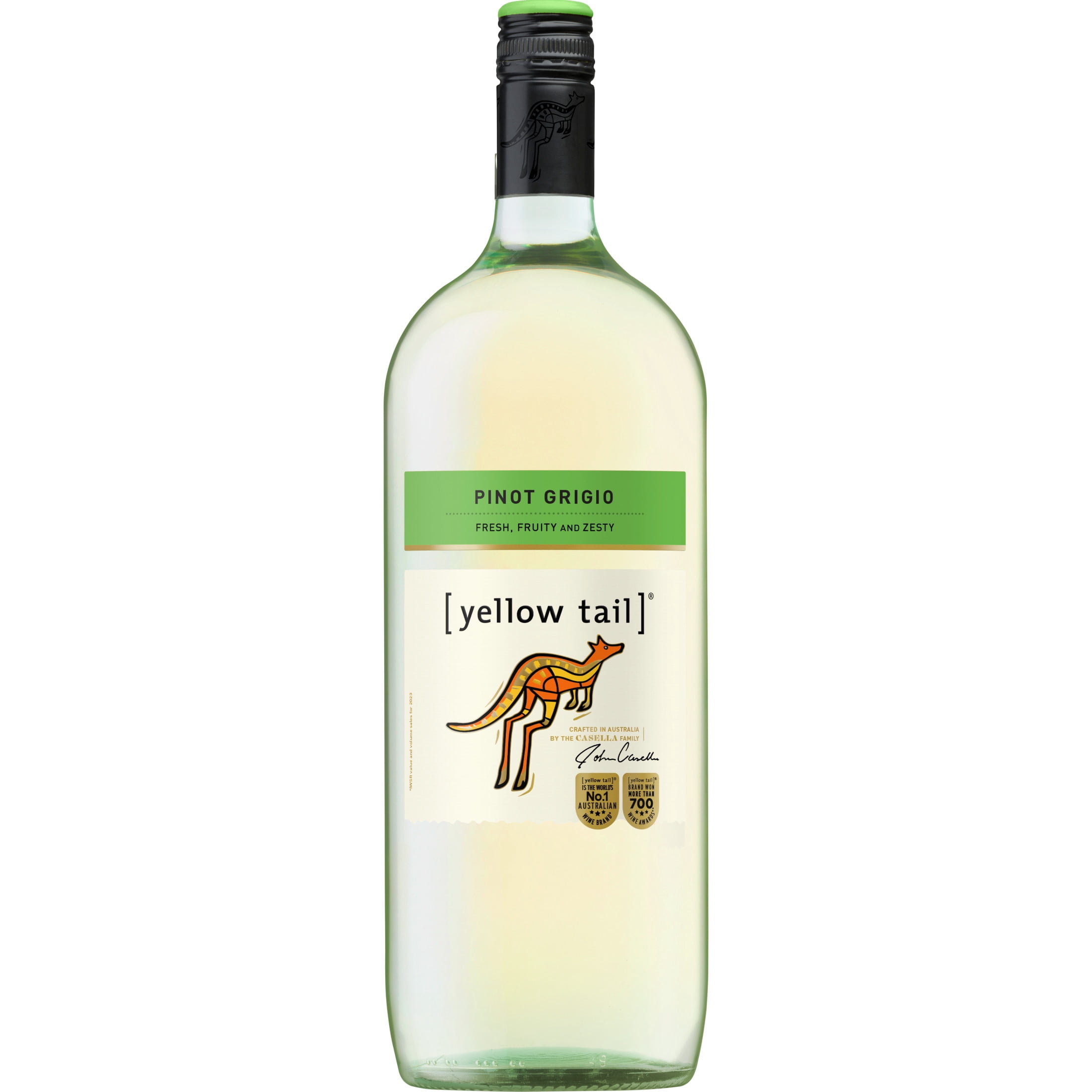 Yellow Tail Pinot Grigio Australia White Wine 1.5L Bottle, Zesty ...