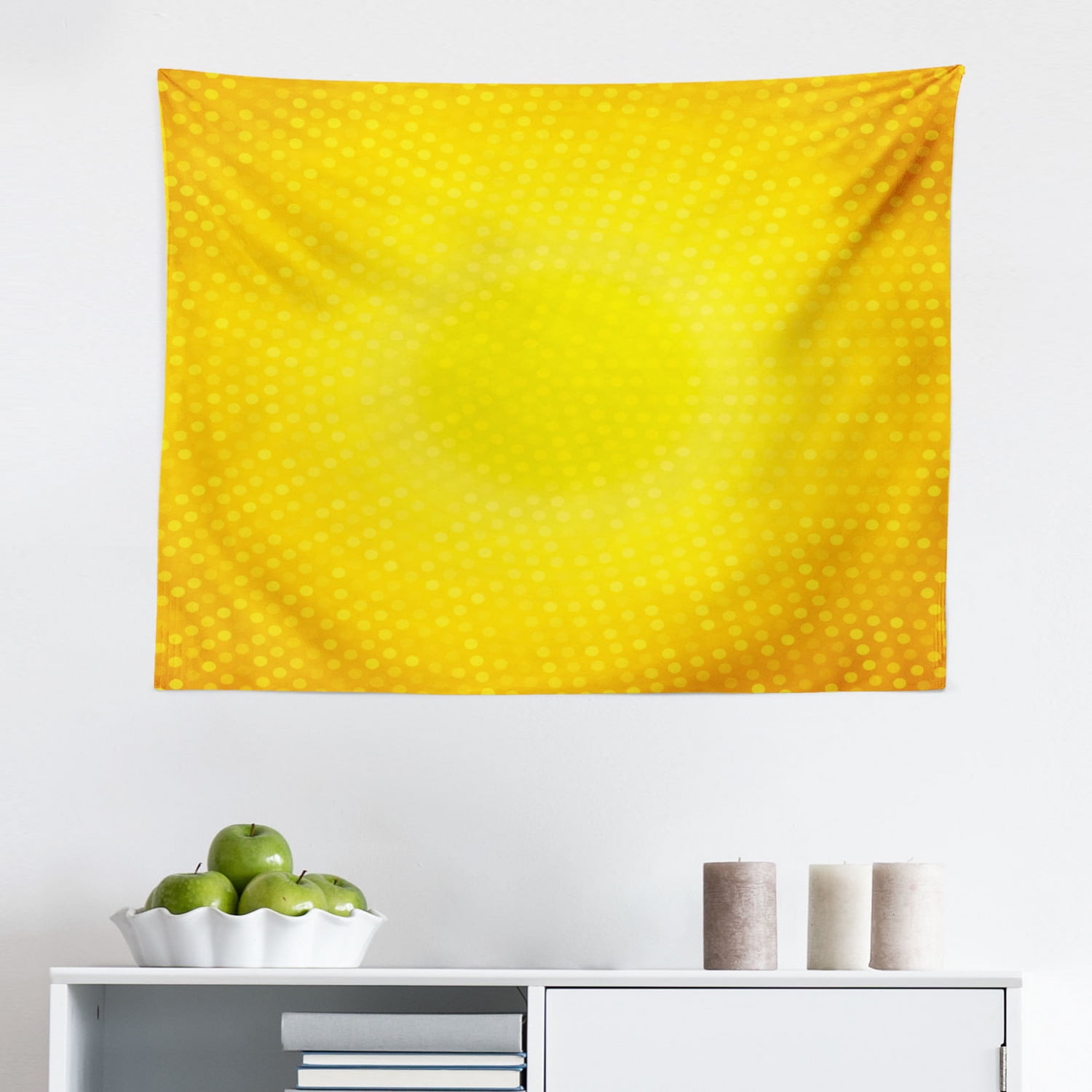 Yellow Tapestry, Chevron Abstract Zig Zag Pattern Striped Cool Geometric 90s Style Retro Art ...