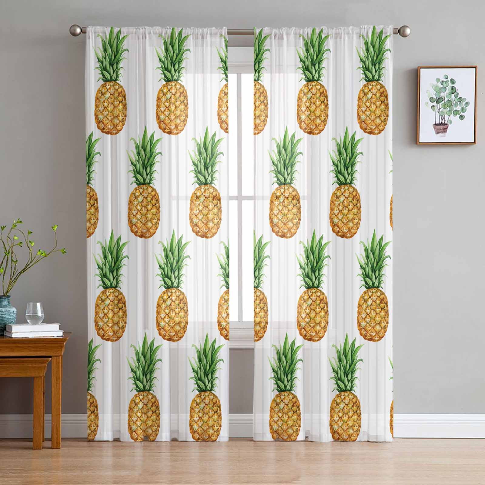 Yellow Texture Stripes Sheer Curtain Living Room Drapes Home Bedroom ...
