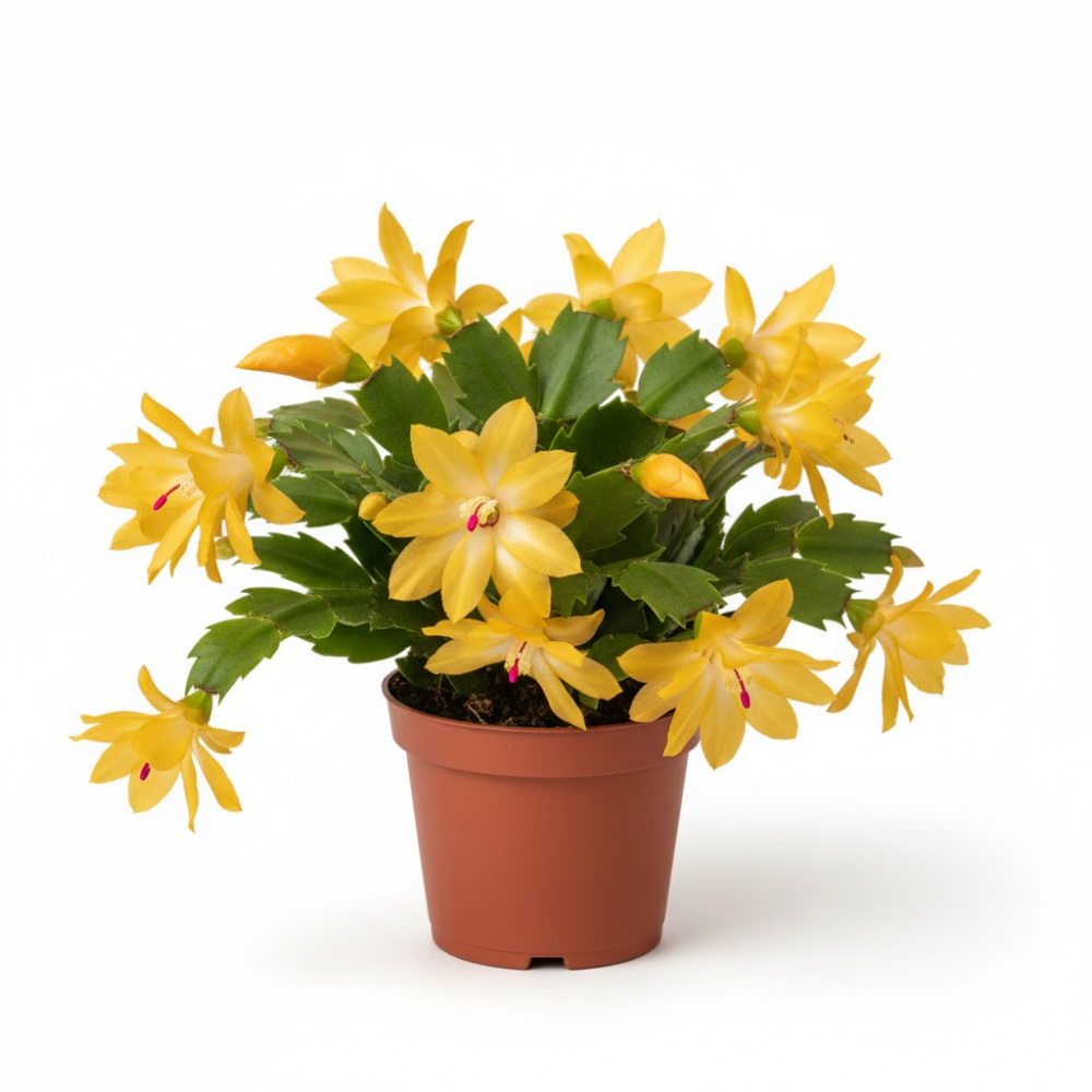Yellow Thanksgiving Cactus Live Plant in 4 Inc Pot, Zygocactus ...