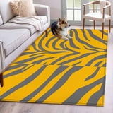 Yellow Tiger Striped Area Rugs 2.7'x5', Washable Small Throw Rugs for ...