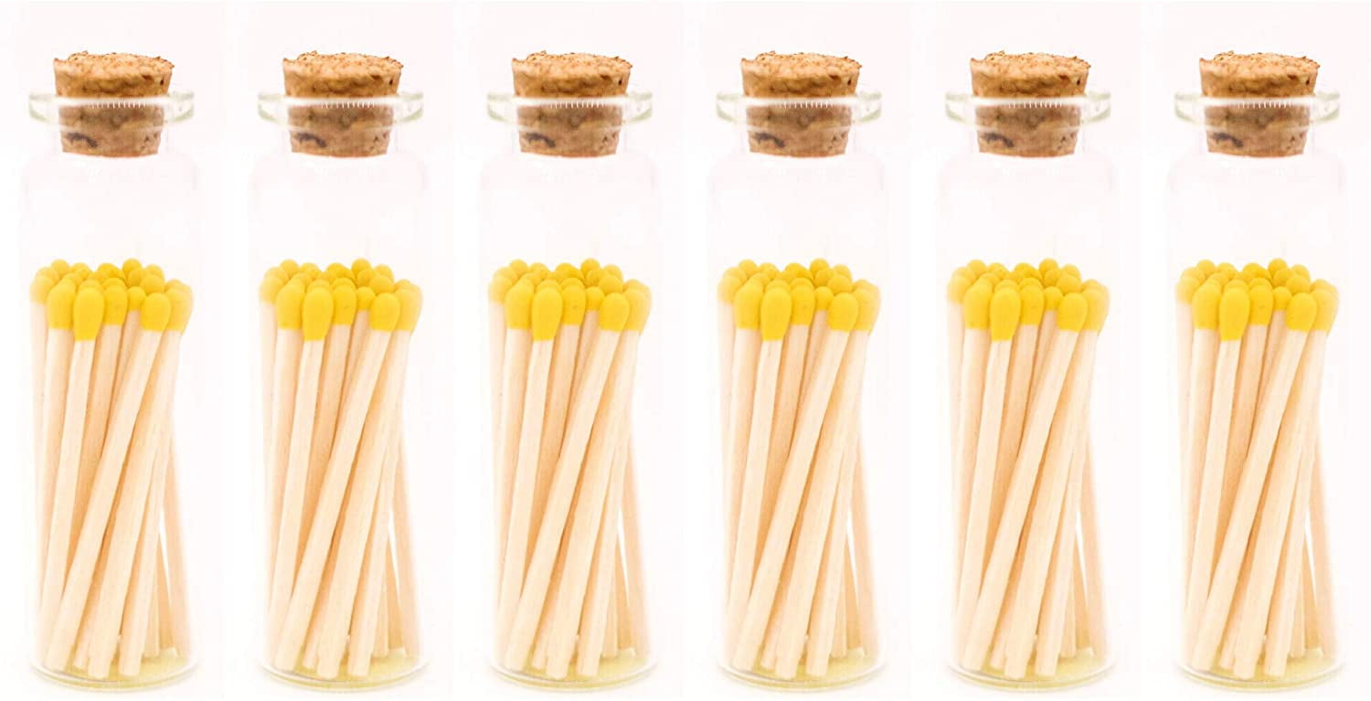 Yellow Tip Decorative Matches, 120 Small Premium Wooden Matches ...