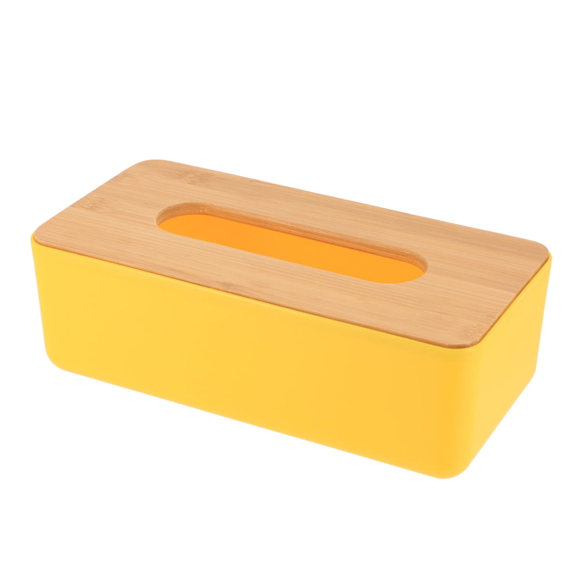 Yellow Tissue Box Cover Padang with Bamboo Top - Elegant Design for ...