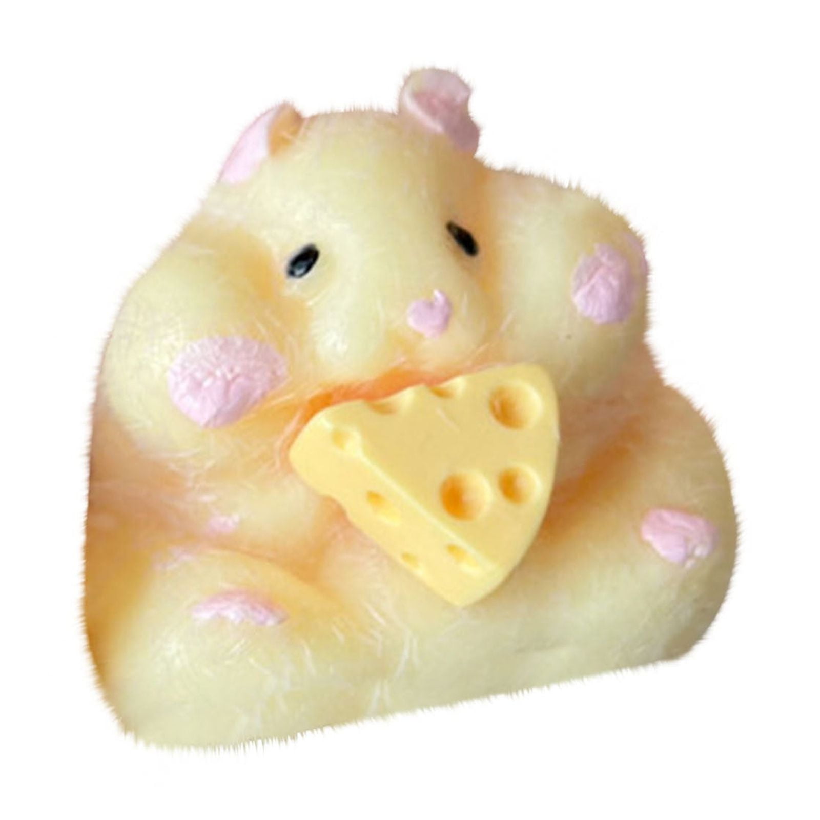 Yellow Tpr Hamster Squeeze Toy With Mini Cheese Blocks, Tactile ...