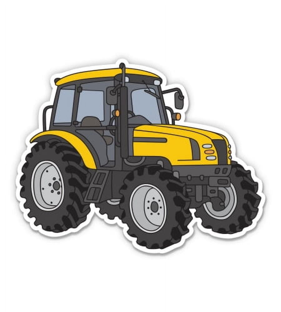 Yellow Tractor - 12" Vinyl Sticker Waterproof Decal - Walmart.com