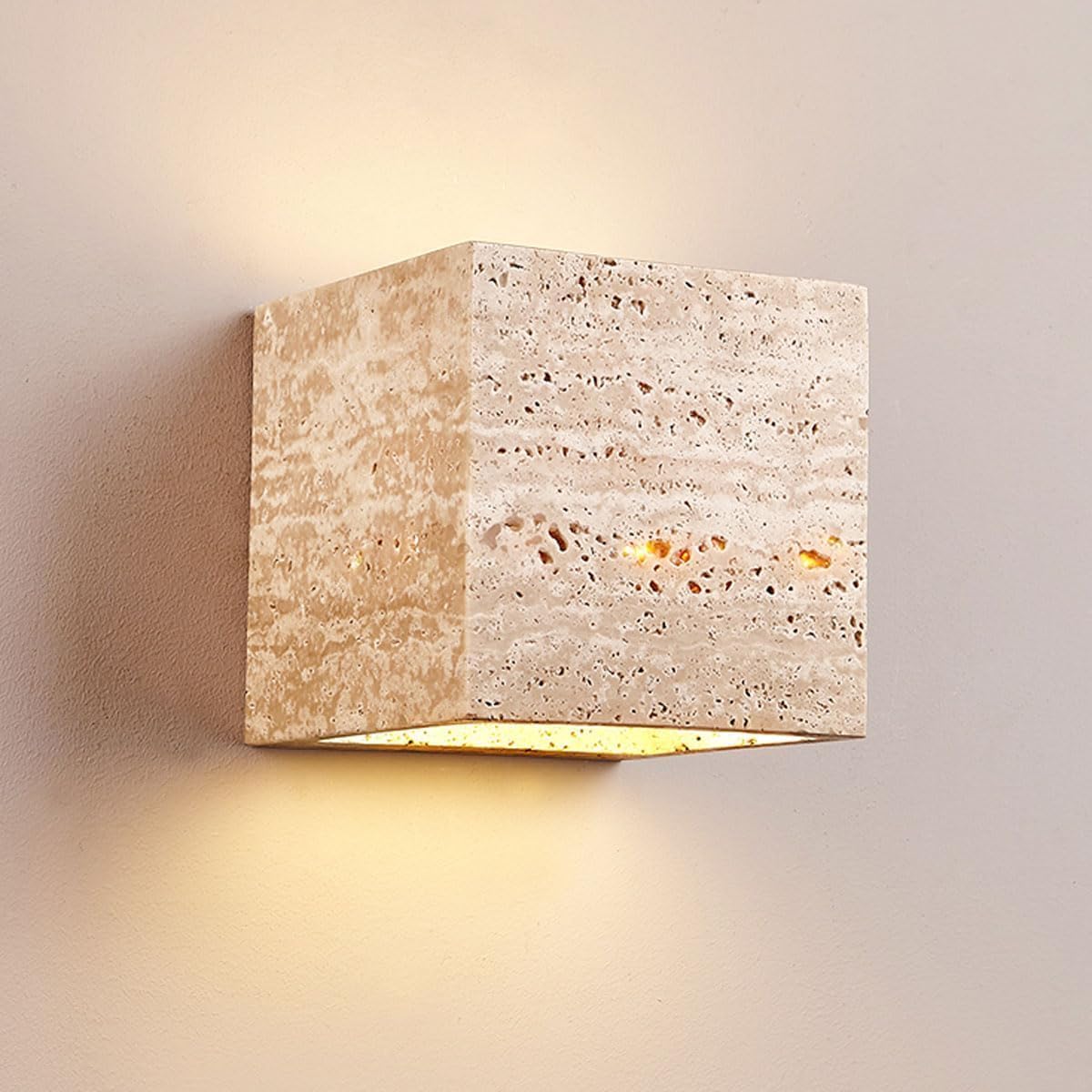 Yellow Travertine Outdoor Wall Light, 9 W Wall-Mounted LED Light Source ...