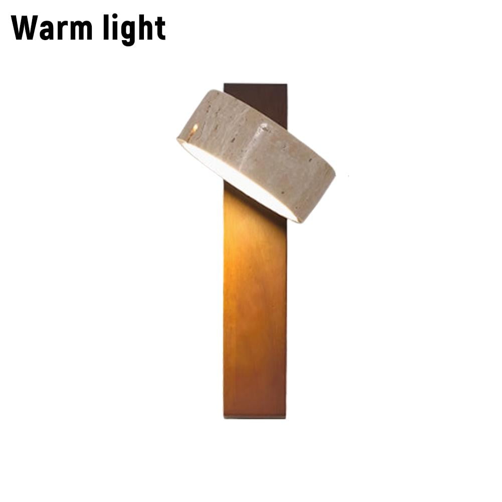 Yellow Travertine Wall Lamp with Pull Cord, Rotatable Natural Stone ...