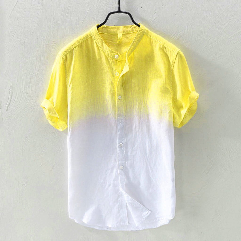Yellow Tshirts Shirts For Men Summer Men'S Cool And Thin Breathable ...