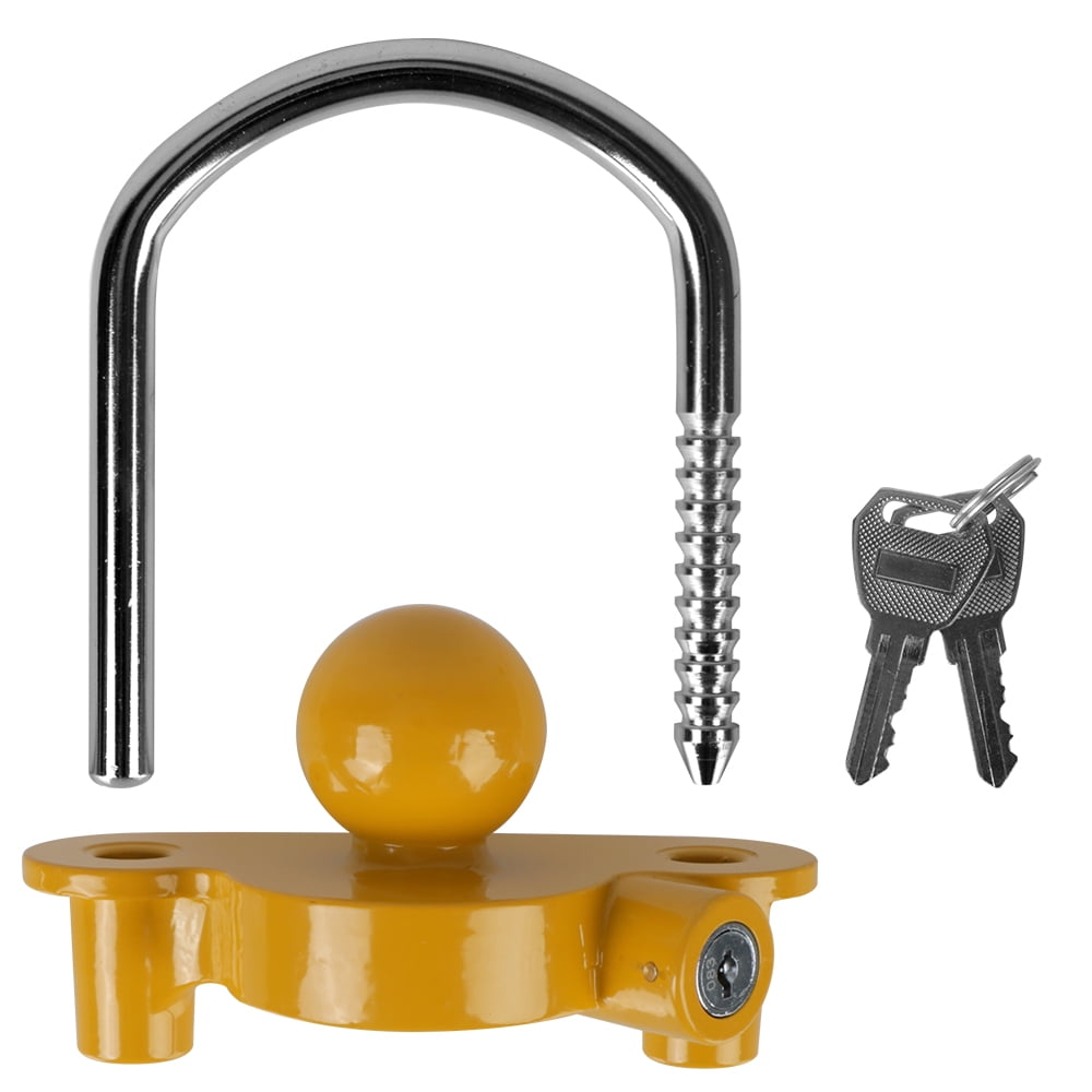 Yellow-U-Shaped Trailer Hitch Lock, Tow Ball, Security, Anti-Theft ...
