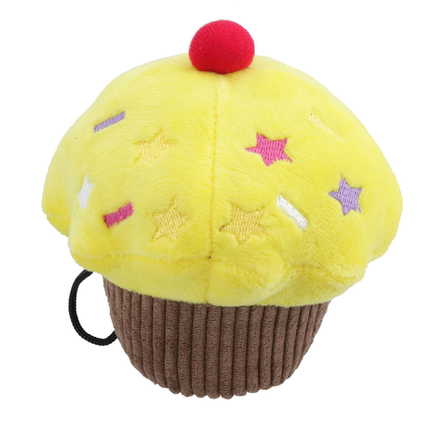 Yellow Vanilla Scented Cupcake Plush Dog Play Toy With Squeak Dog Puppy ...