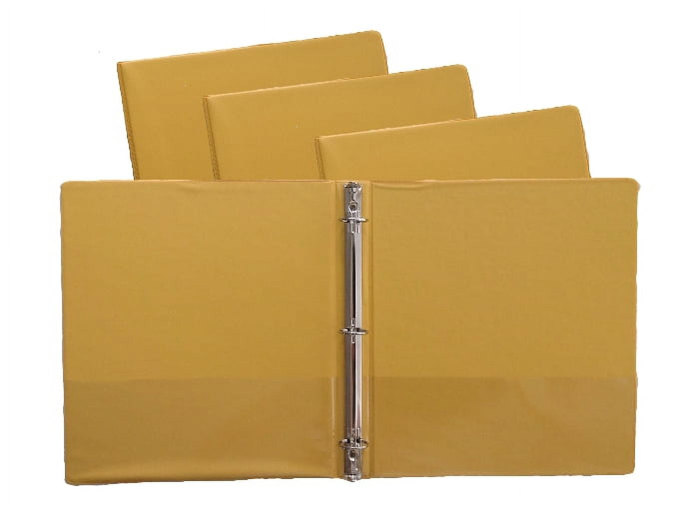 Yellow 1-Inch Vinyl 3-Ring Binders Set for 8.5" x 11" Sheets with ...