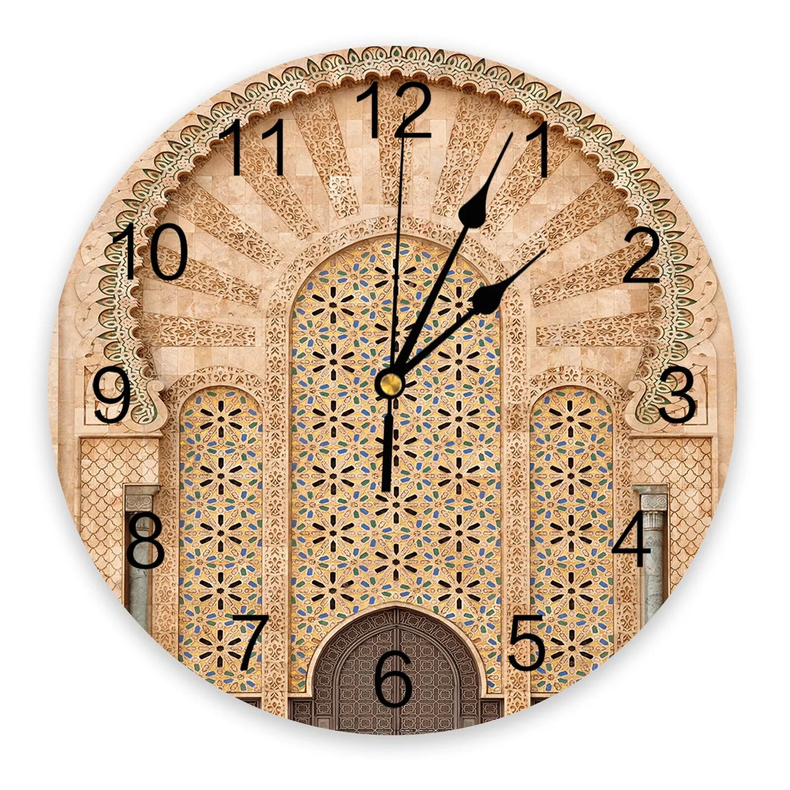 Yellow Wall Gate Morocco Wall Clock Modern Design Living Room ...