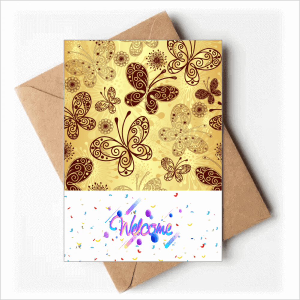 Yellow Wallpaper Welcome Back Greeting Cards Envelopes Blank - Walmart.com
