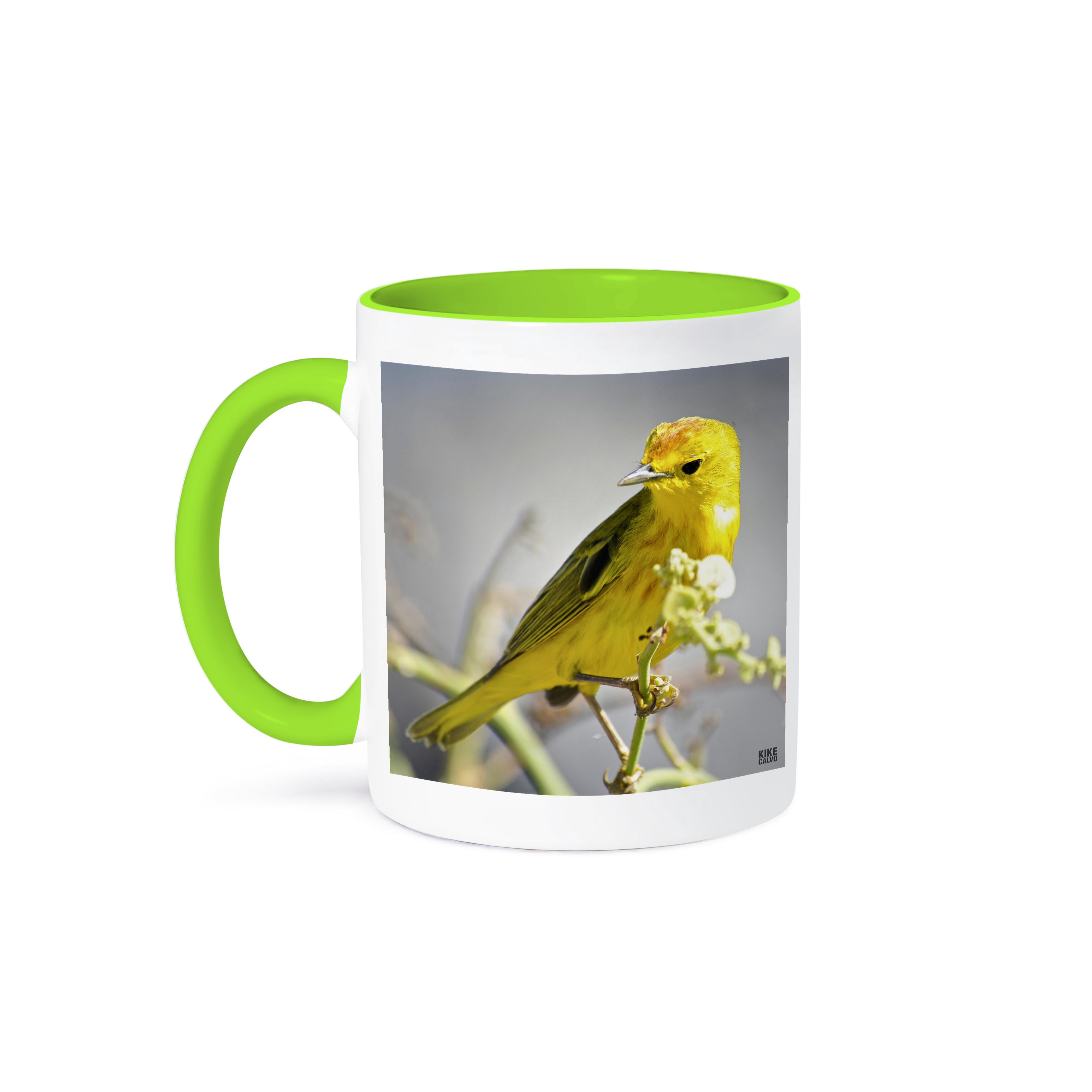 Yellow Warbler,Dendroica Petechia,, 15oz Two-Tone Green Mug - Walmart.com