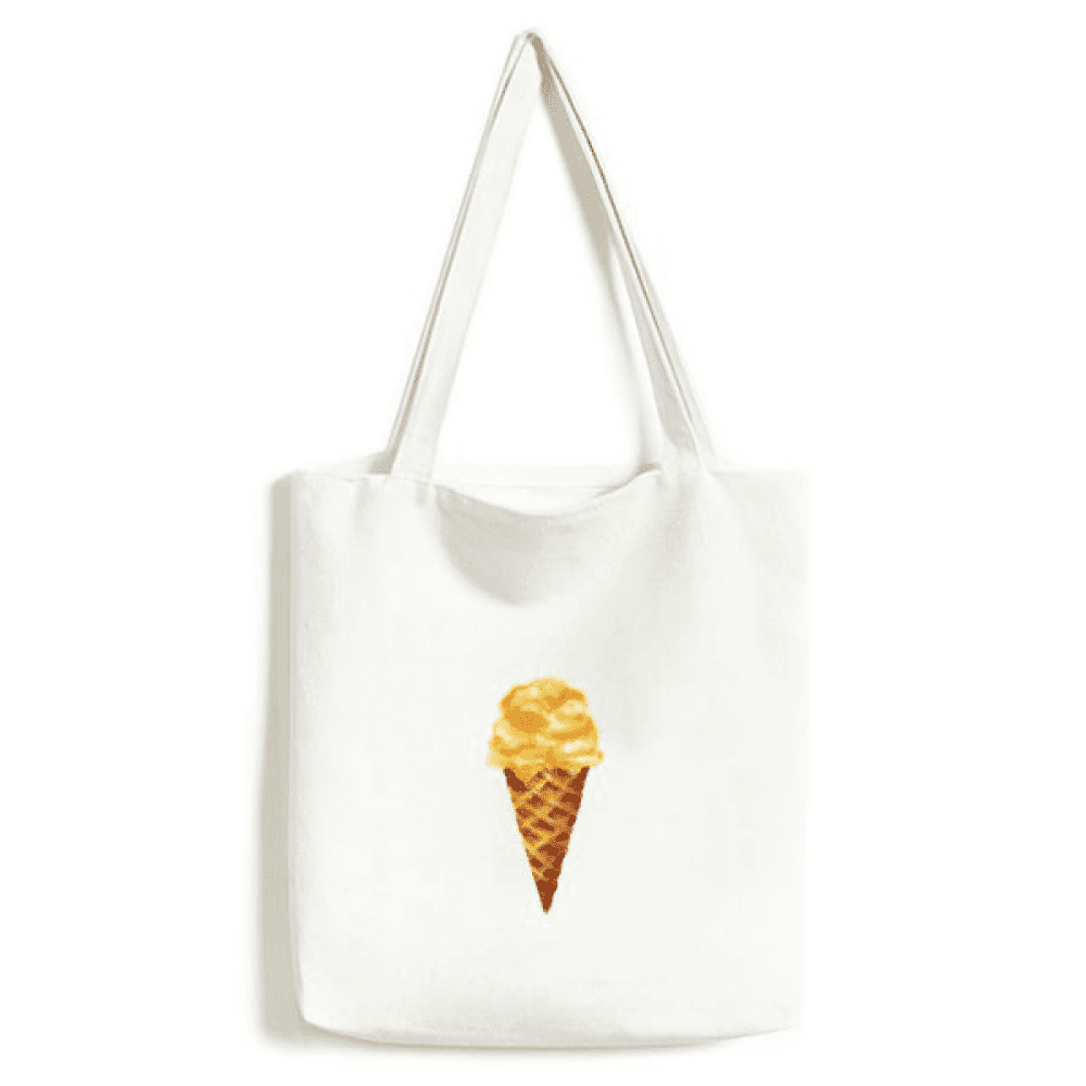 Yellow Watercolor Sweet Ice Tote Canvas Bag Shopping Satchel Casual ...