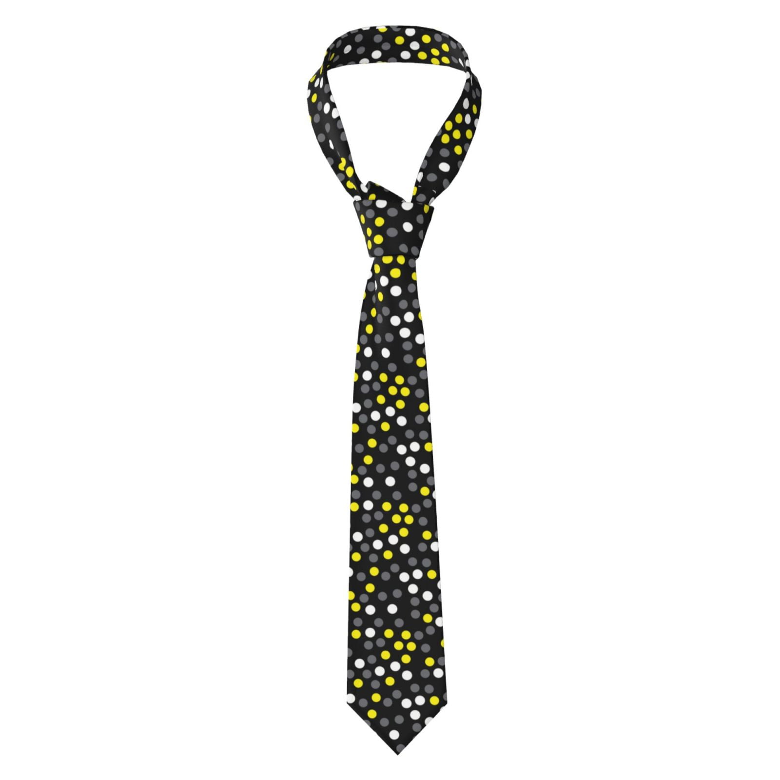 Yellow White Black Polka Dot Ties for Men Business Wedding Party Suit ...