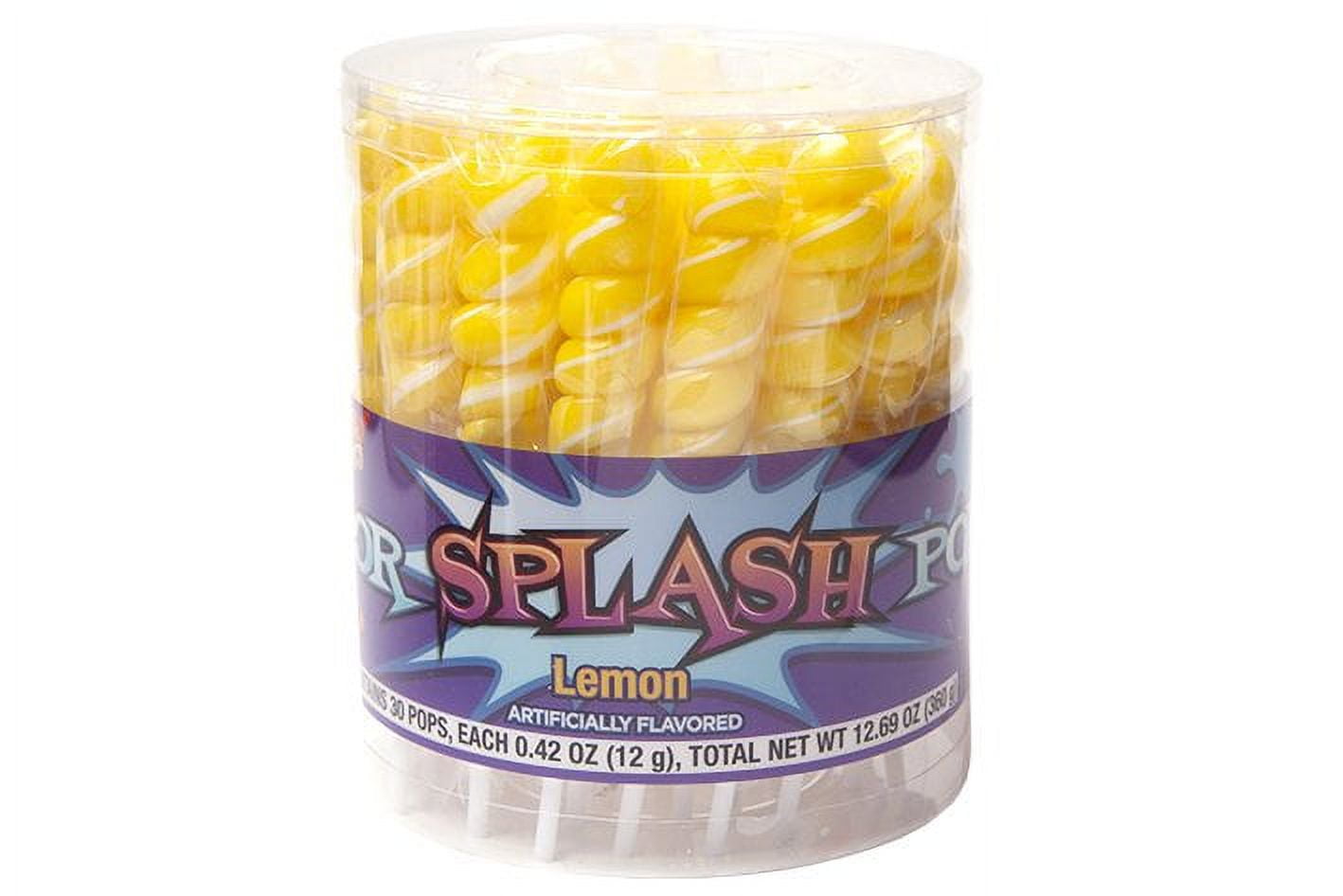 Yellow & White Color Splash Lemon Swirl Lollipops - 30 Count Tub ...