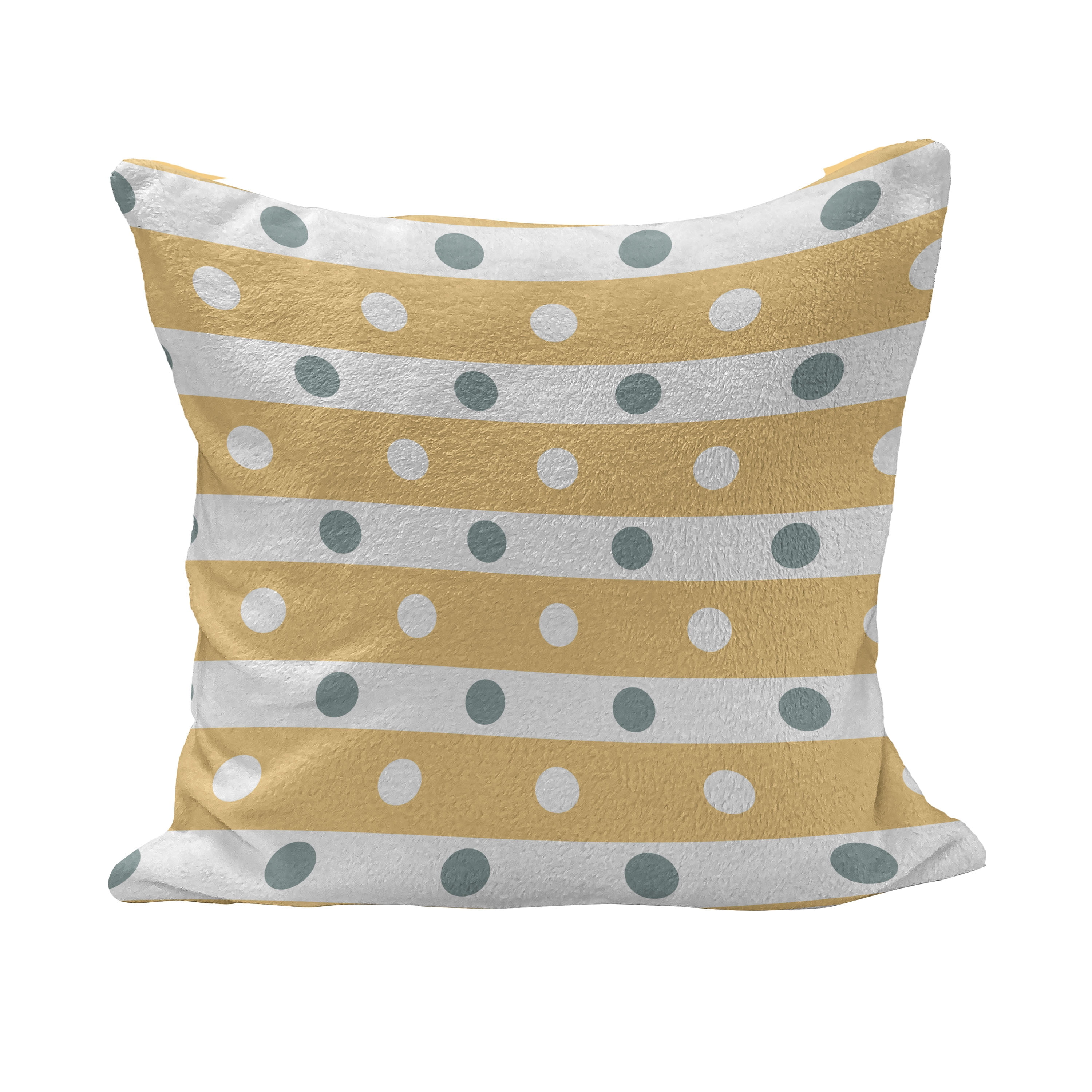 Yellow and White Fluffy Throw Pillow Cushion Cover, Horizontal Bold ...
