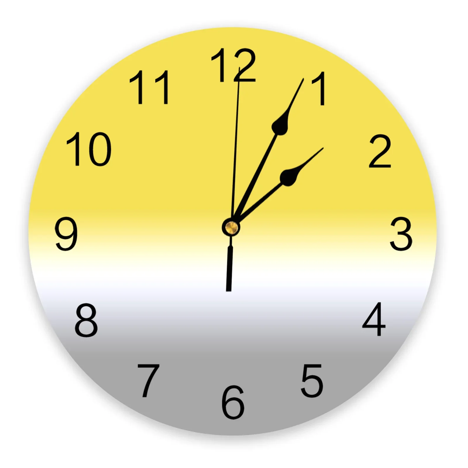 Yellow White Gradient Popular Color 3D Wall Clock Modern Design Living ...