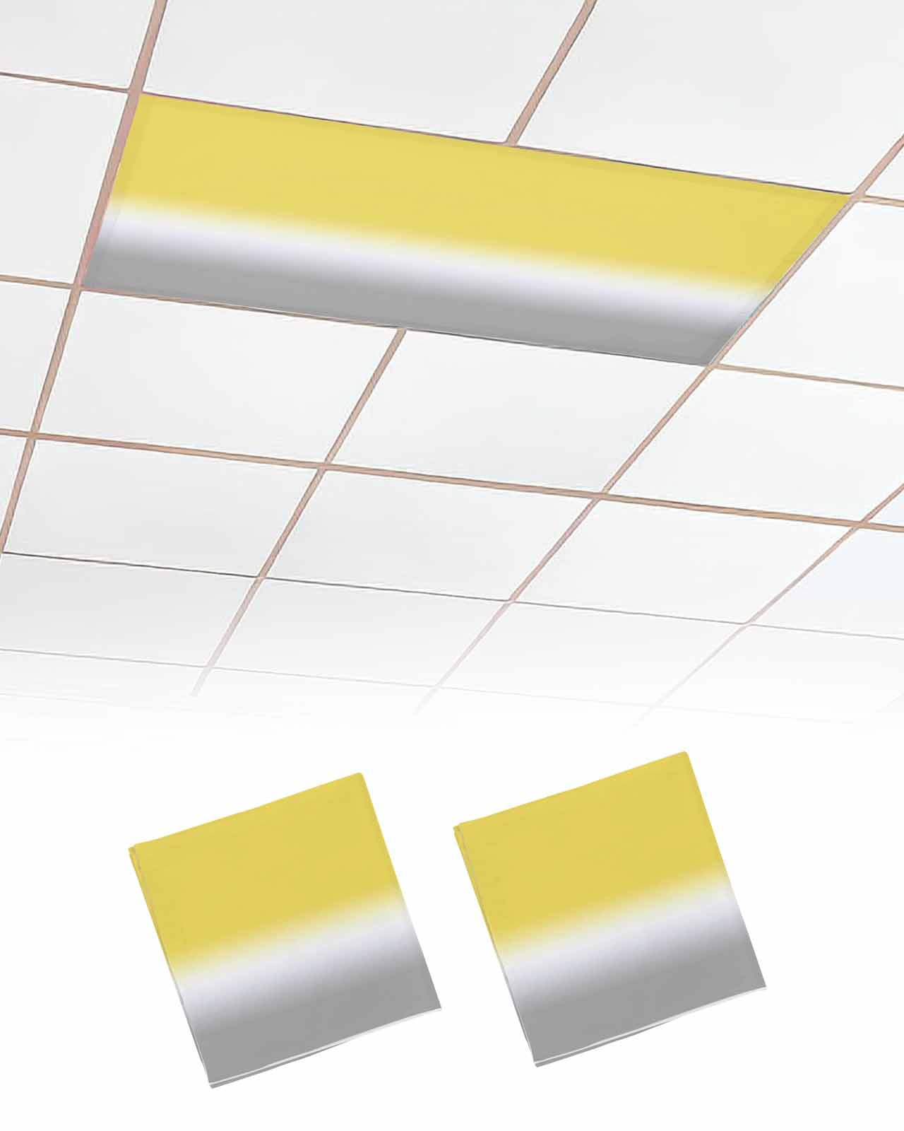 Yellow White Grey Ombre Fluorescent Light Covers for Ceiling Lights 4x2 ...