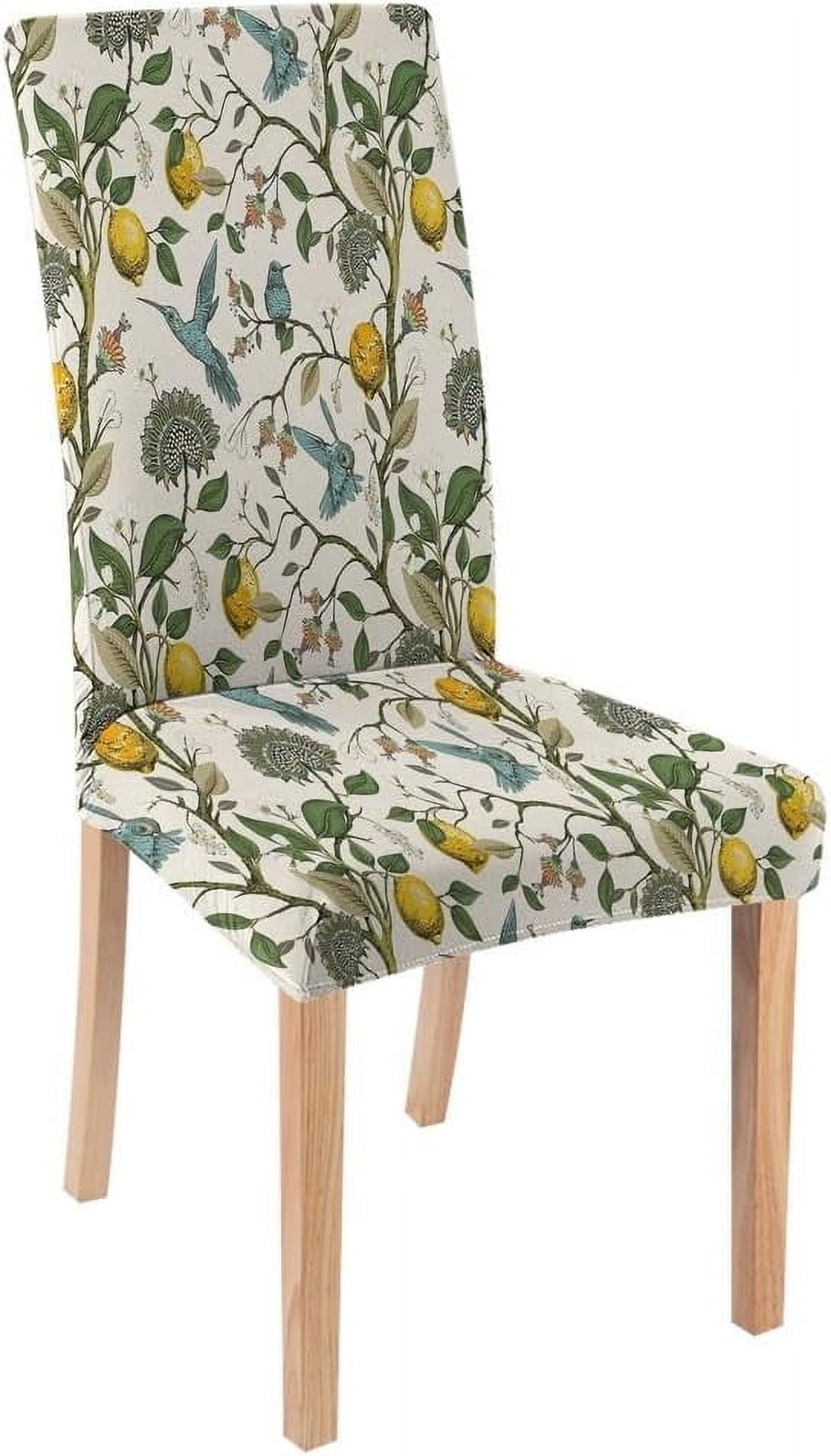 Yellow White Leomon Tree William Morris Chair Covers Set of 4 Stretchy ...