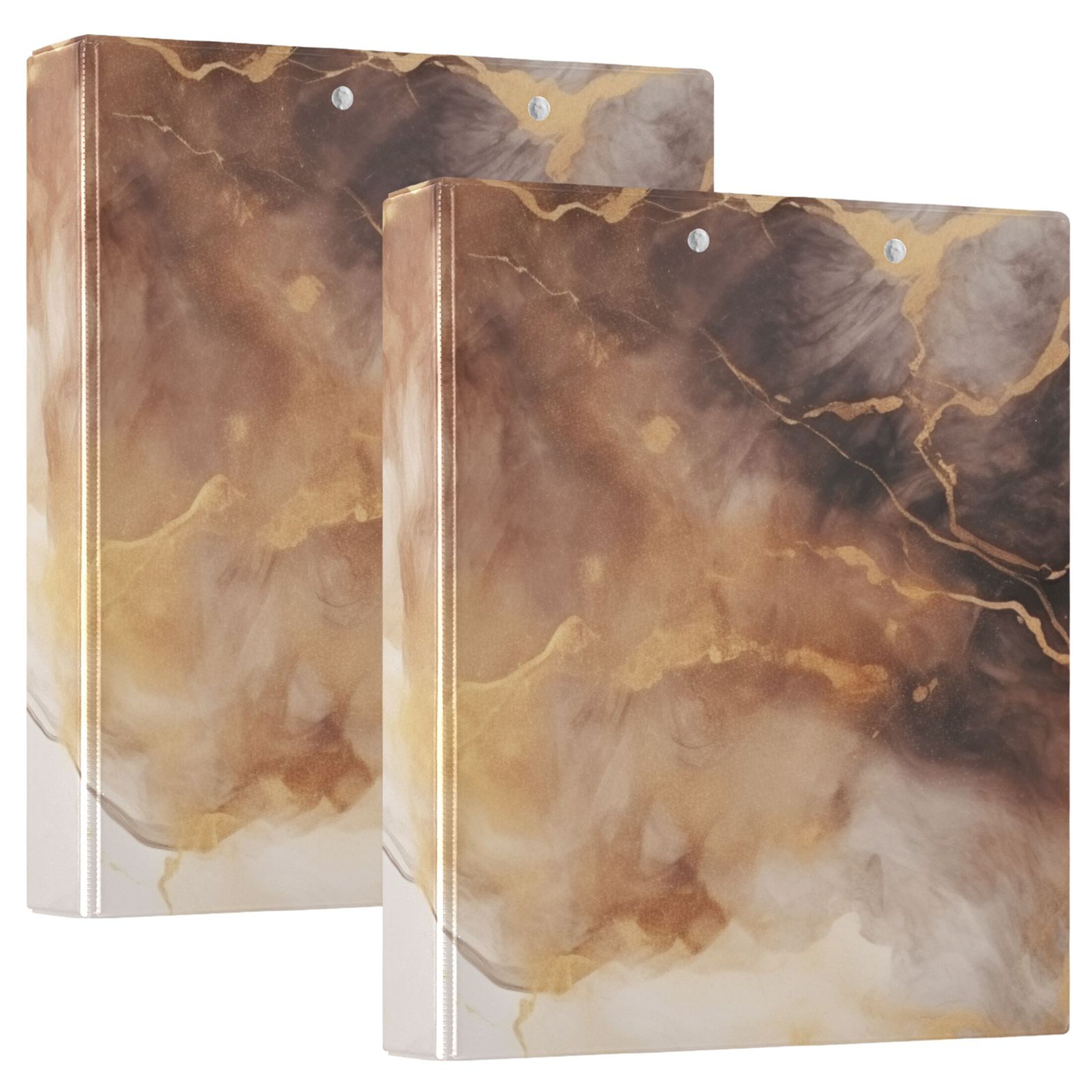 Yellow White Marble 3 Ring Hardcover Binders 1.5" Round Rings for ...