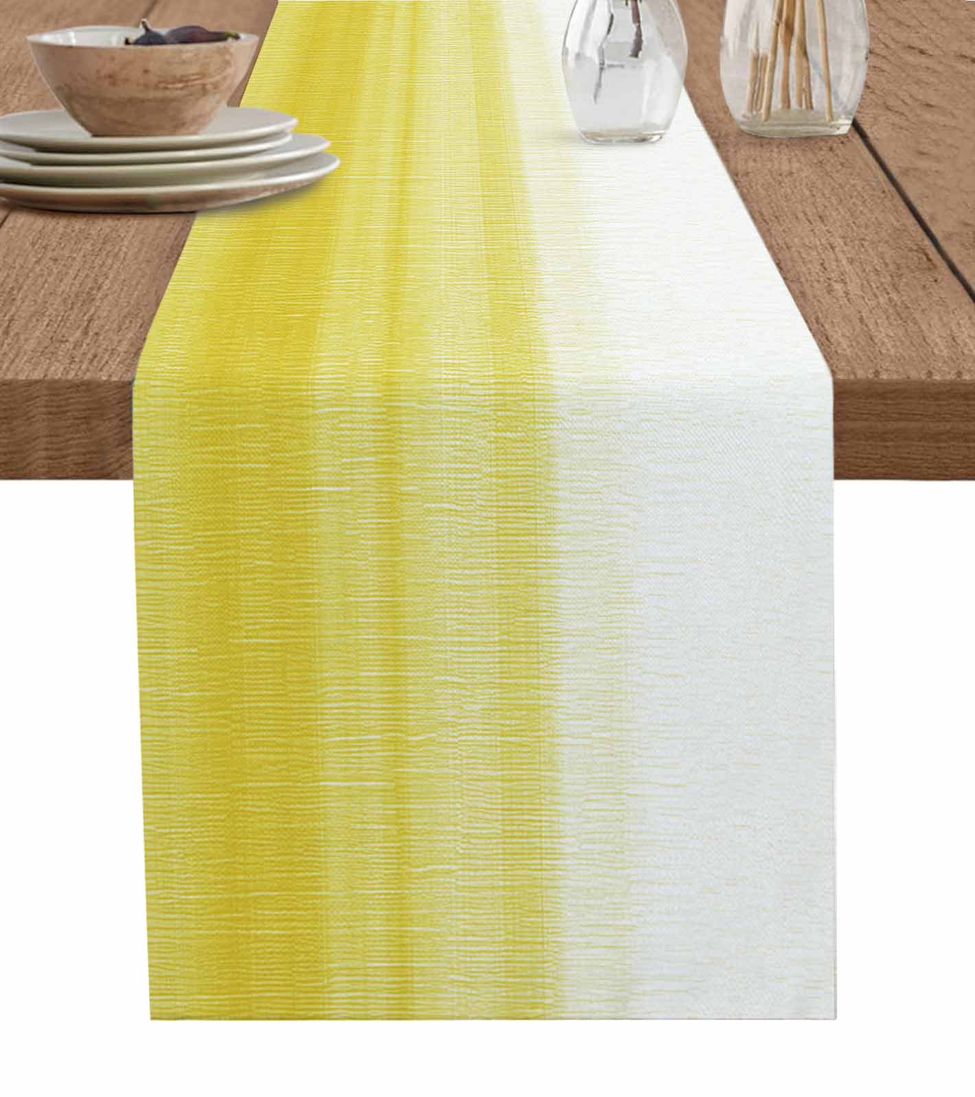 Yellow White Ombre Burlap Cotton Table Runner 13x72 Inches Long ...