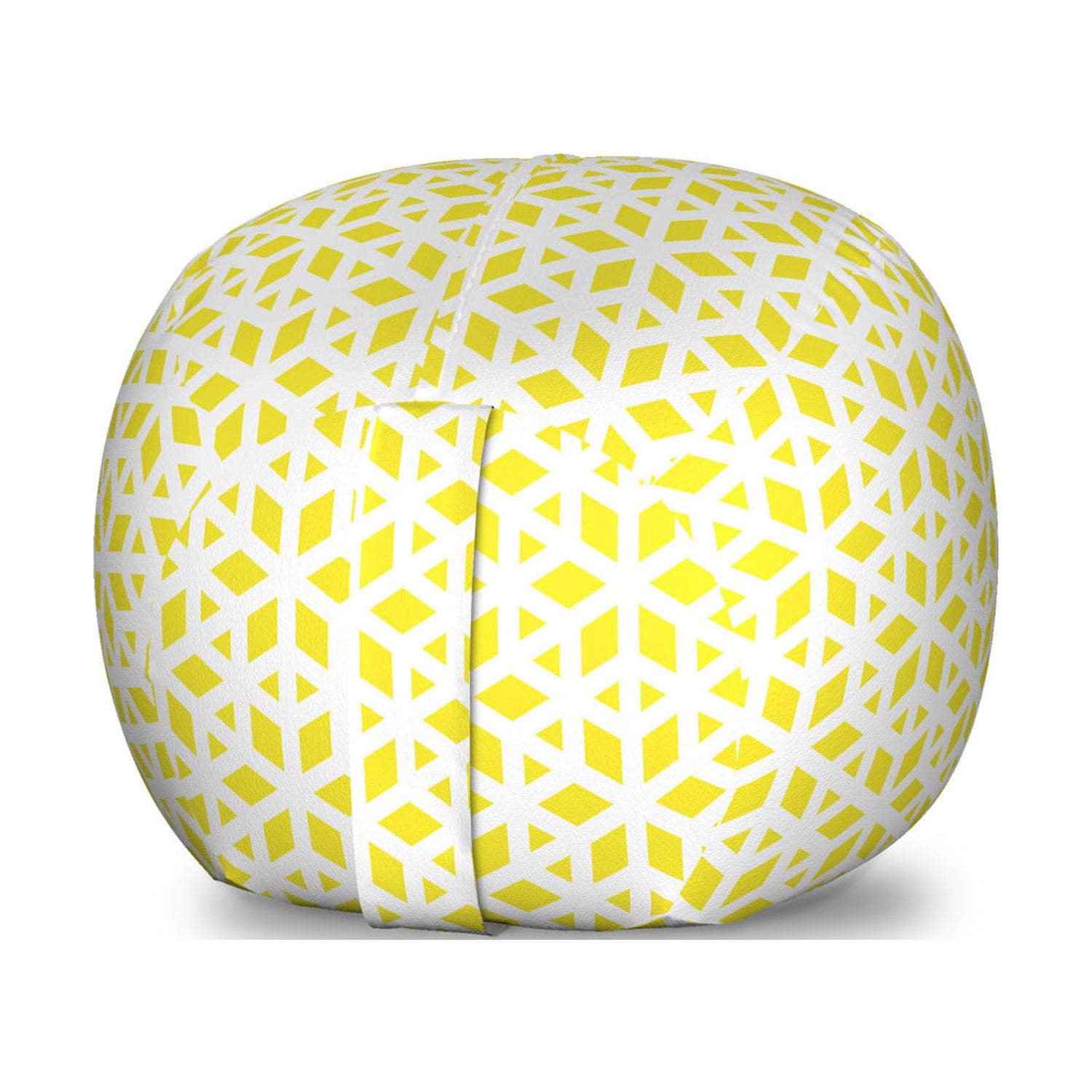 Yellow and White Storage Toy Bag Chair, Geometric Shapes Rhombus ...