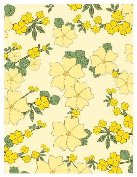 TNCT Yellow Wildflower Pattern Edible Image Chocolate Transfer Sheet ...