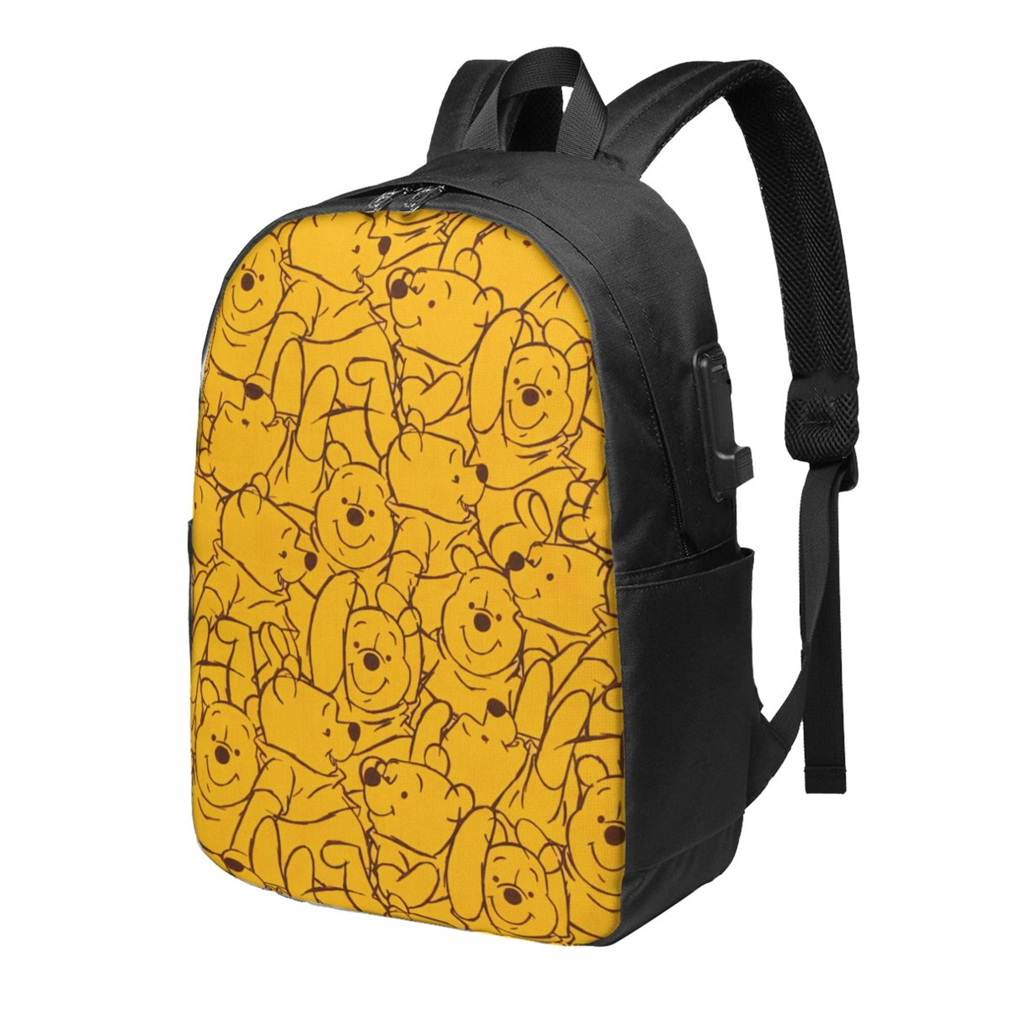 Yellow Win-nie The Po-oh Laptop Backpack with USB Port & Headphone Jack ...