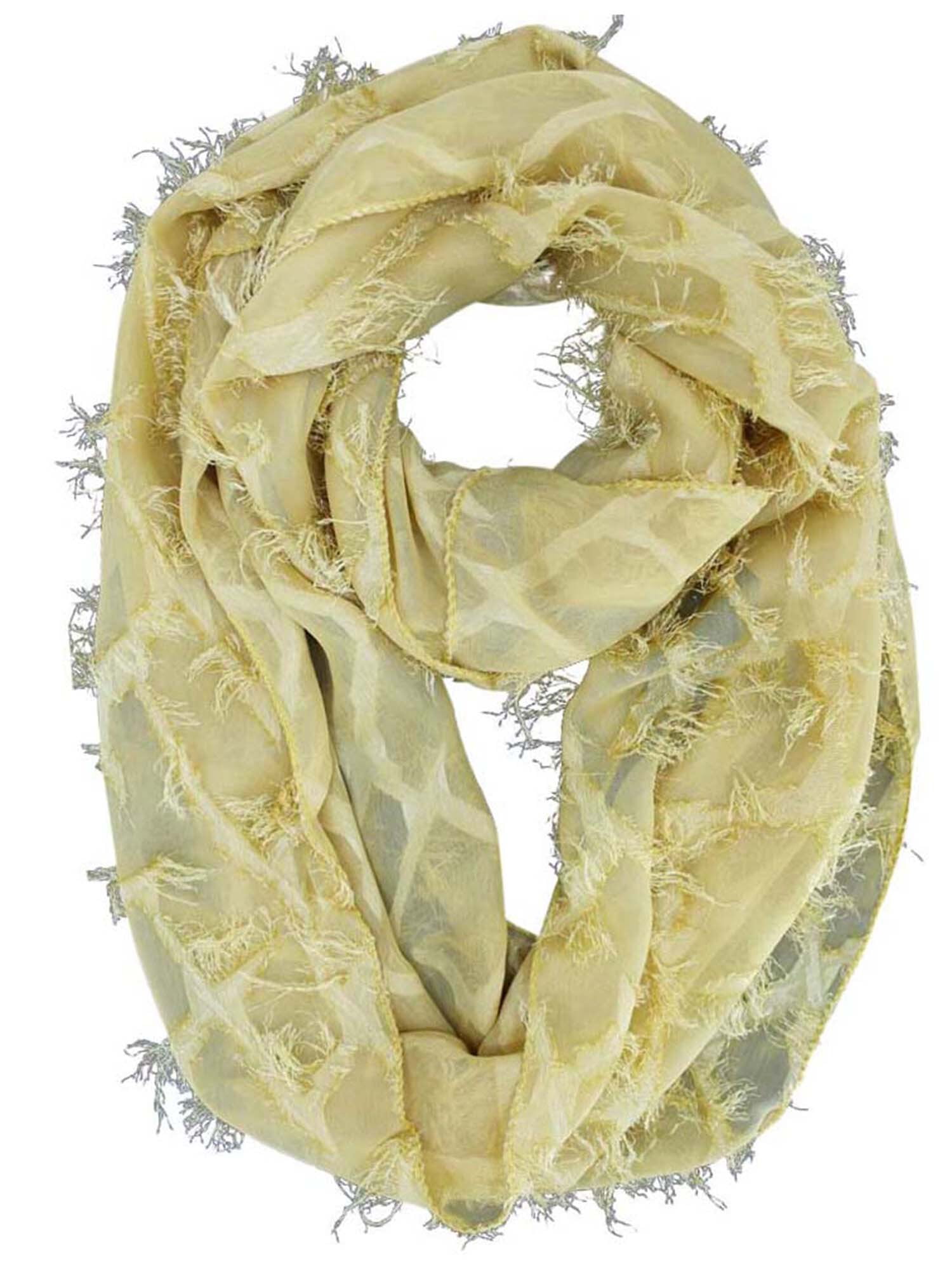 Yellow Wispy Frayed Sheer Infinity Scarf - Walmart.com