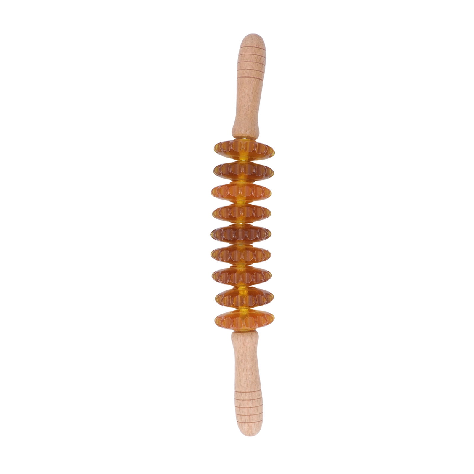 Yellow Wooden Manual Curved Massager Roller Stick for Lymphatic ...