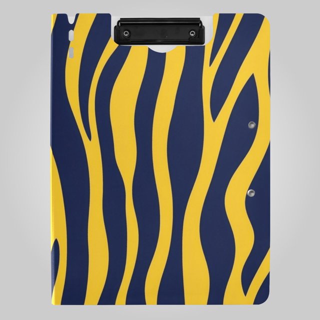 Yellow Zabra Skin Print Foldable Binder Folder Clipboard with Pen Slot ...