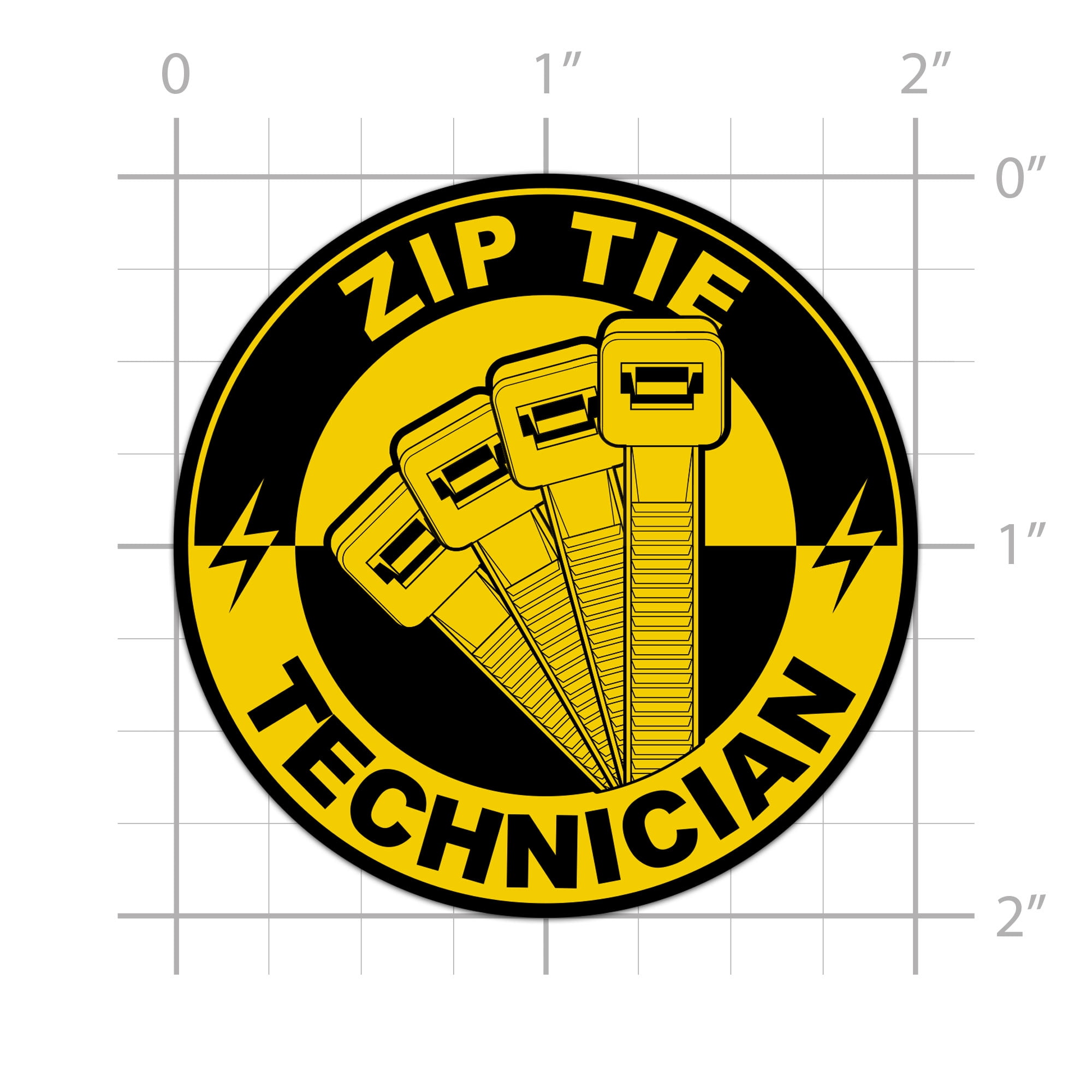 Yellow Zip Tie Technician Sticker for water bottle phone tumbler hard ...