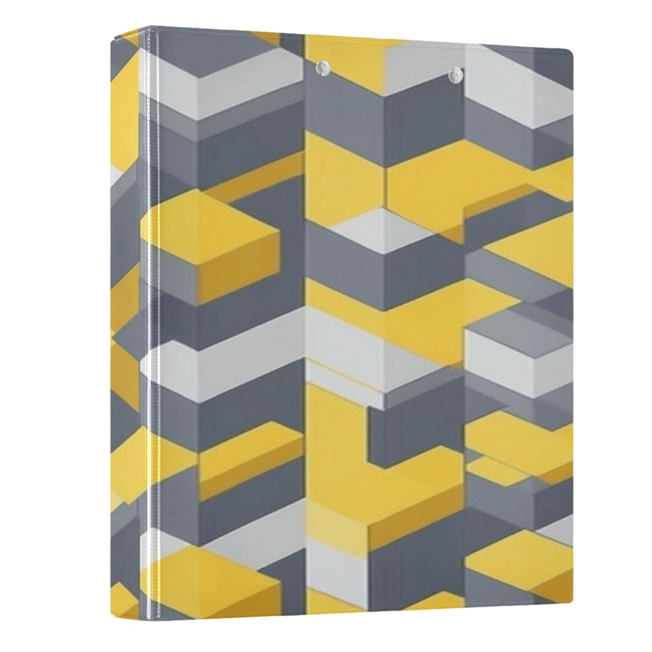 Yellow and Grey Cubes 3 Ring Hardcover Binders 1.5in Round Rings for ...
