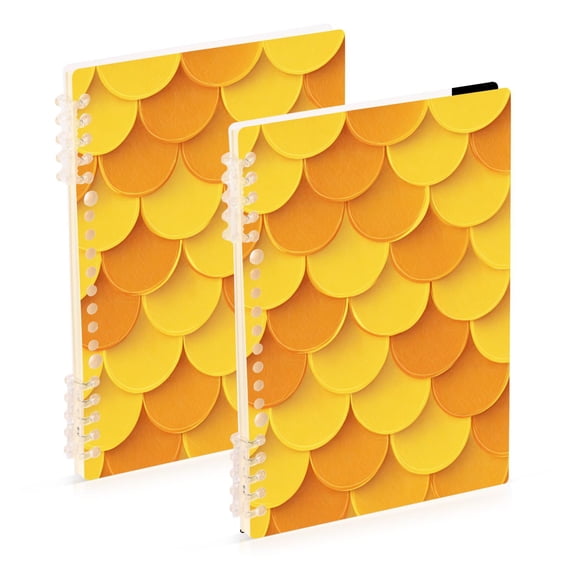 Yellow and Orange Fish Scales Notebook Detachable Coil Notebook Diary ...
