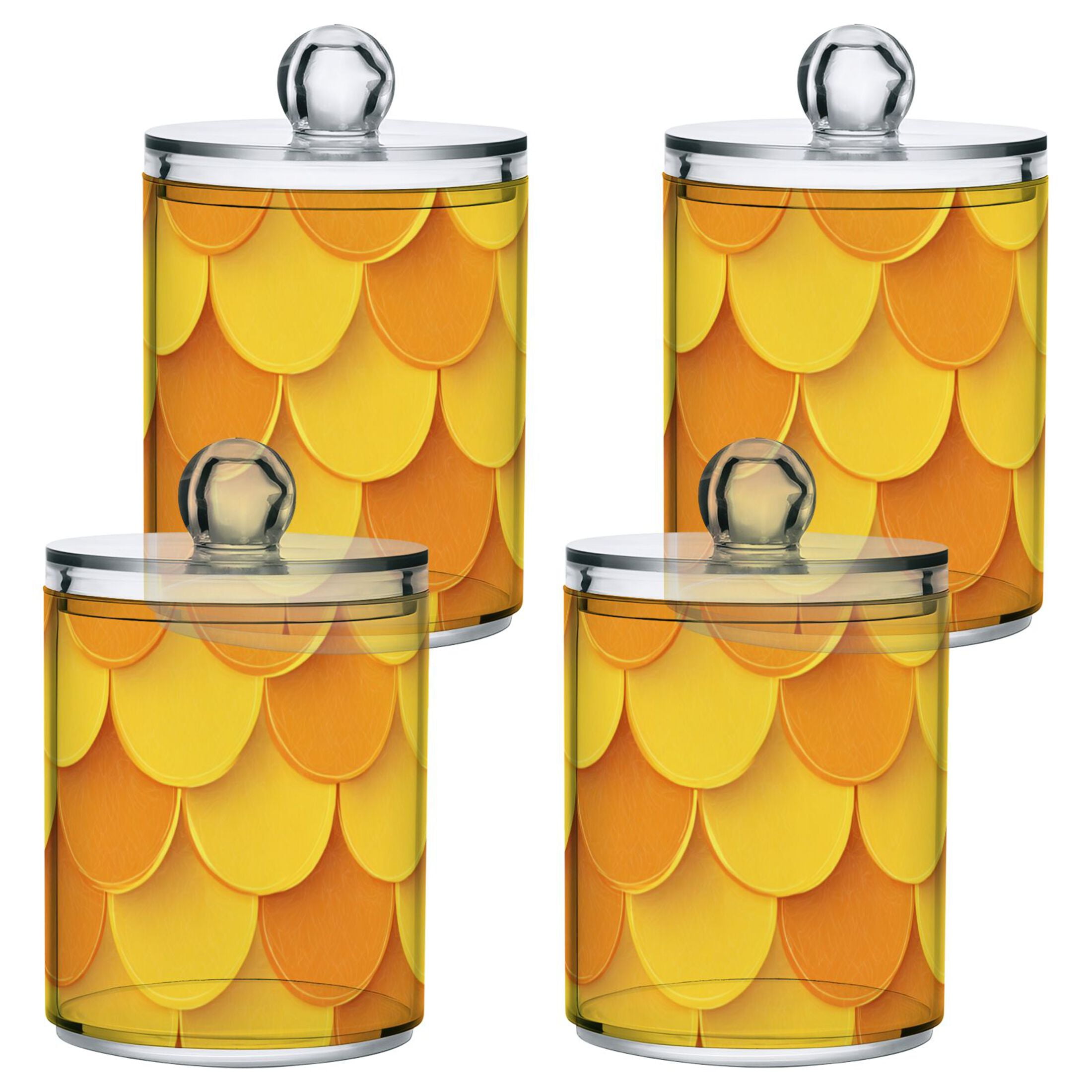 Yellow and Orange Fish Scales Translucent Plastic Cans Storage ...