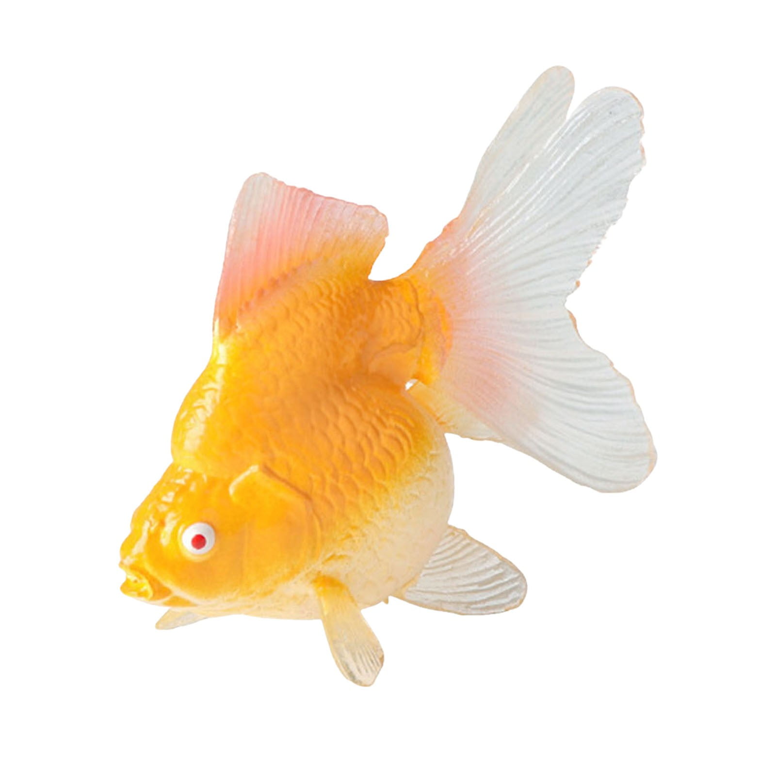 Yellow and Rose Gold Floating Fish Tank Decorations Fake Goldfish ...