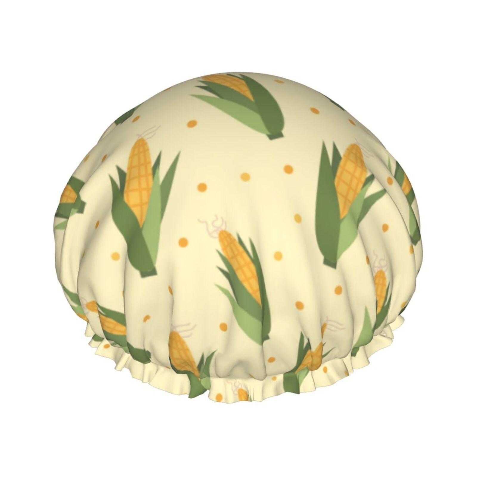 Yellow corn Shower Cap, Reusable Bath Hair Hat for all Hair Lengths ...