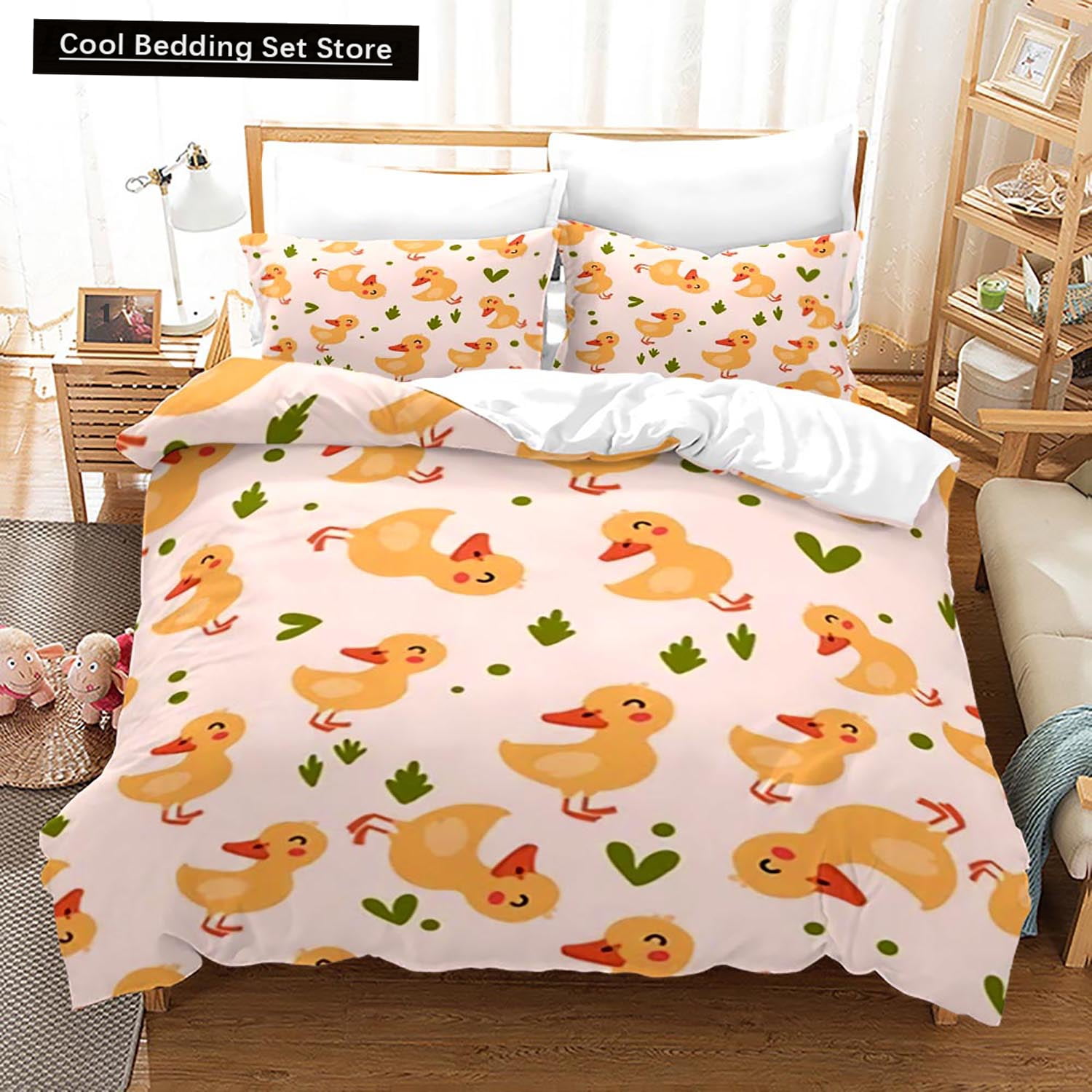 Yellow duck Bedding Set Single Twin Full Queen King Size Little duck ...