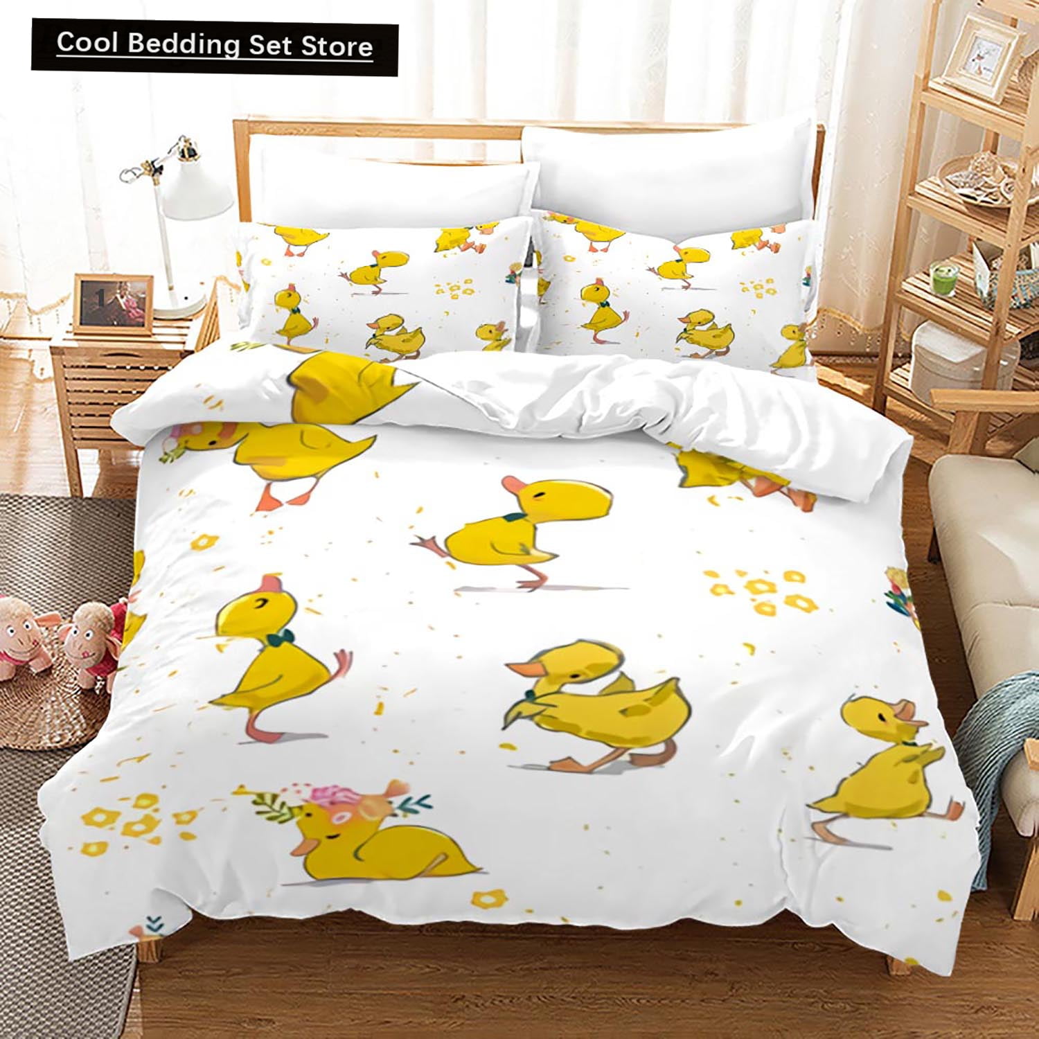 Yellow duck Bedding Set Single Twin Full Queen King Size Little duck ...