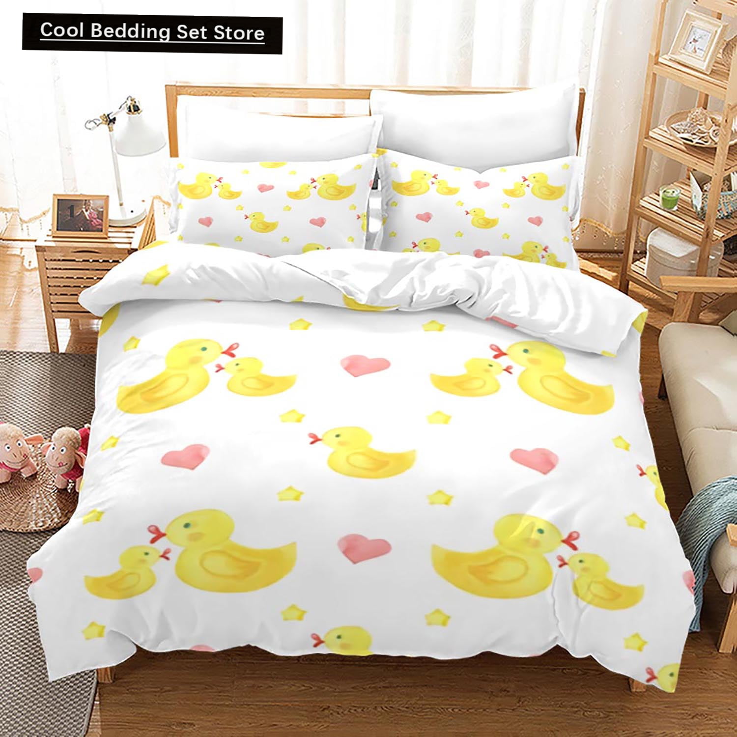 Yellow duck Bedding Set Single Twin Full Queen King Size Little duck ...
