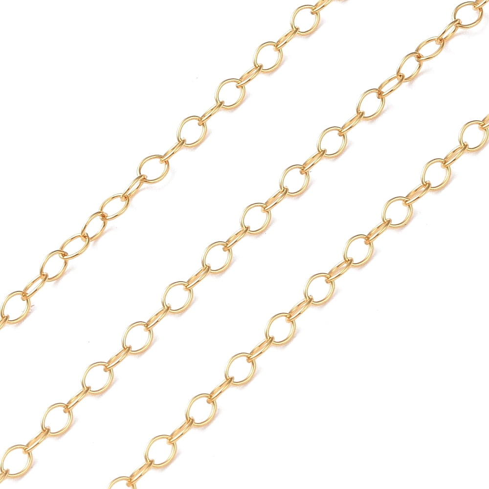 Yellow golden Filled Cable Chains Soldered Real 14K golden Filled Link ...