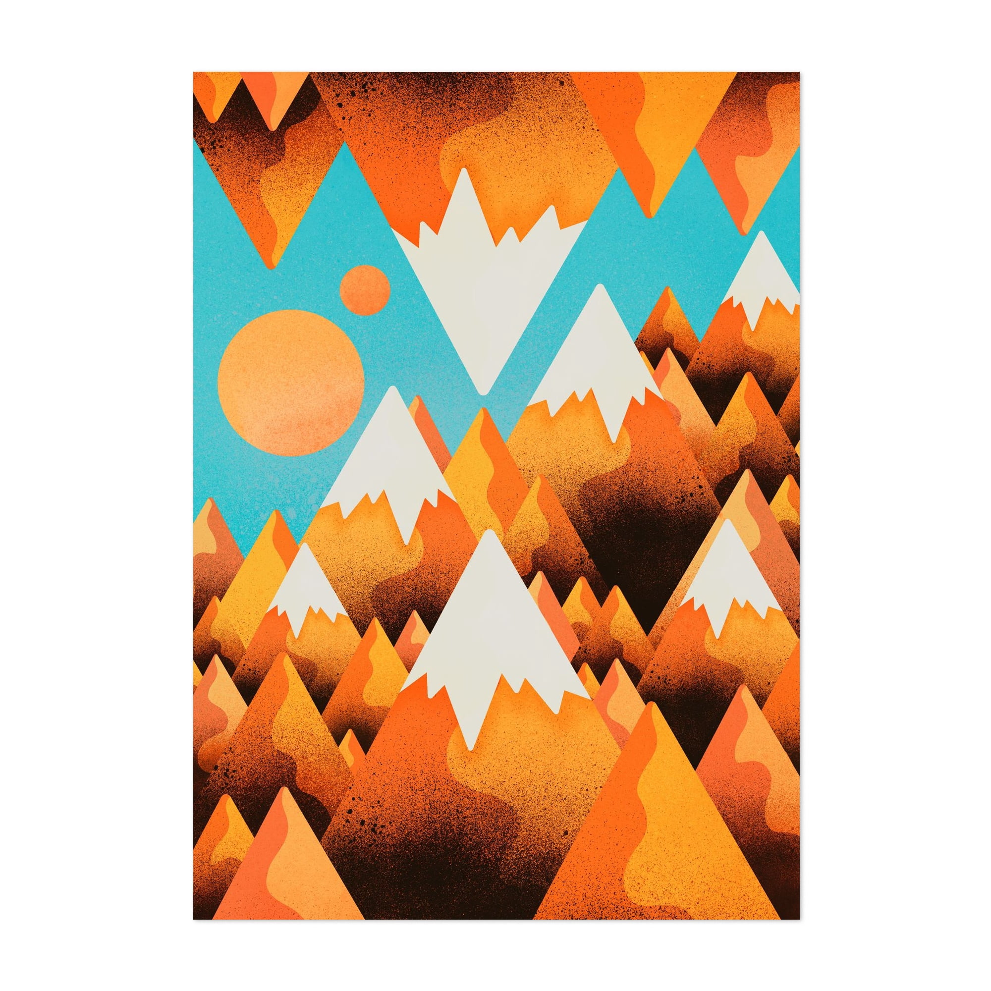 Yellow sand peaks - Digital Art Mountain Abstract Geometric Surrealism ...